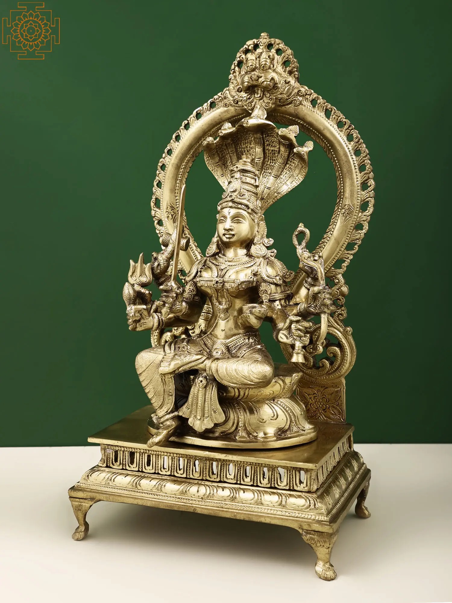 15" Goddess Mariamman (South Indian Durga)- Hoysala Art | Handmade ...