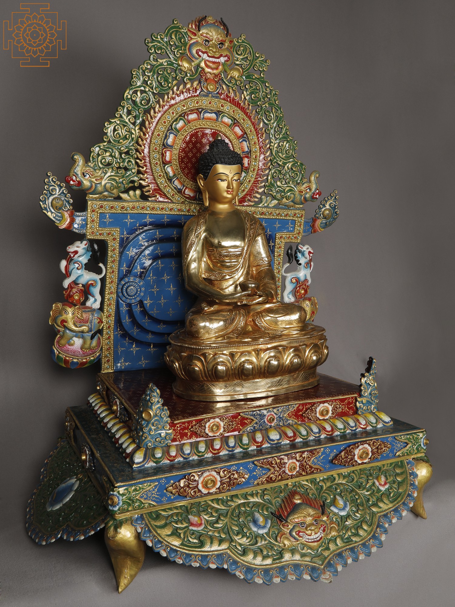 Enthroned Lord Shakyamuni Buddha From Nepal | Exotic India Art