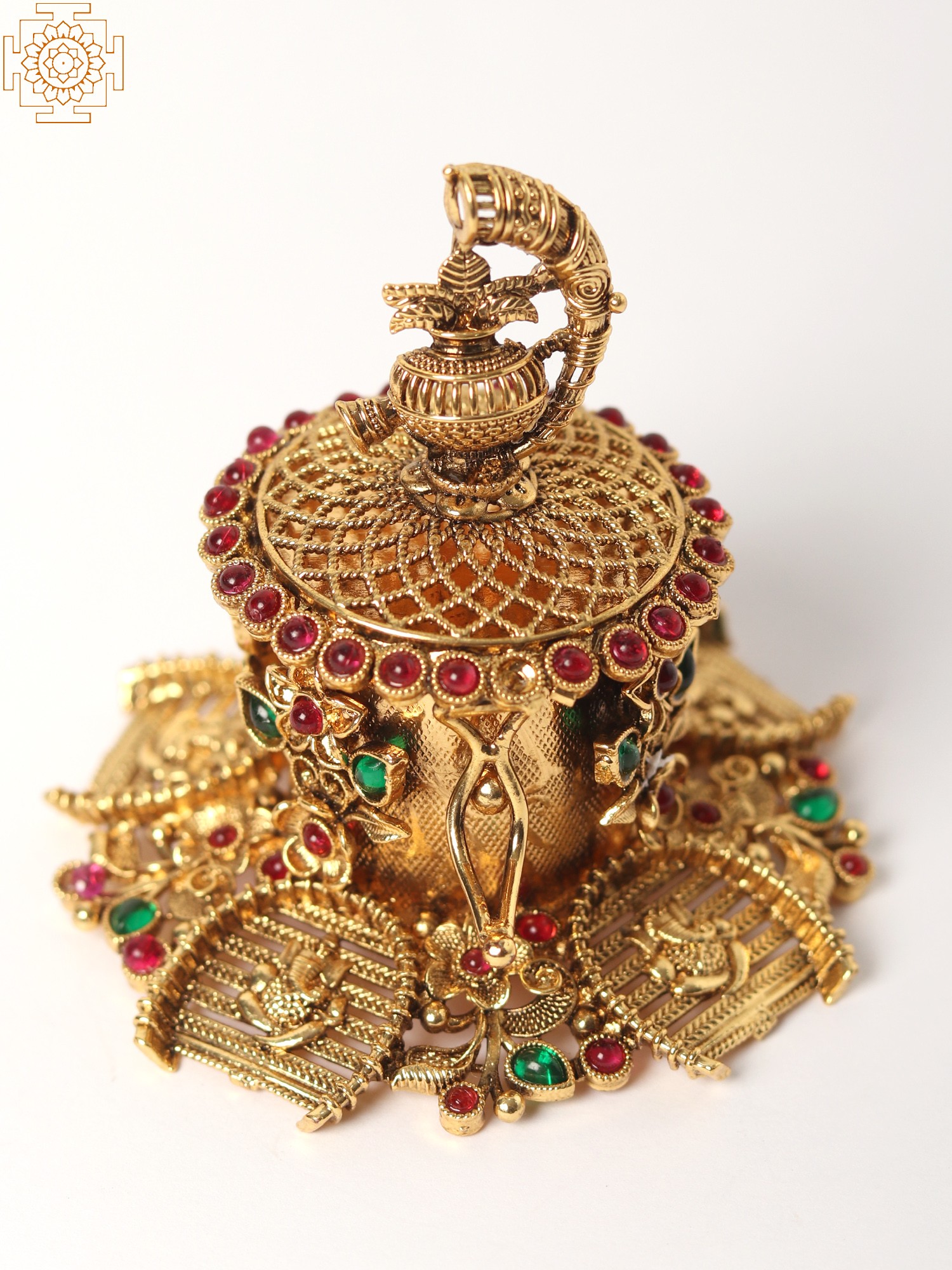 Lord Ganesha Design Sindoor Box with Multicolor Stone Work | Exotic ...