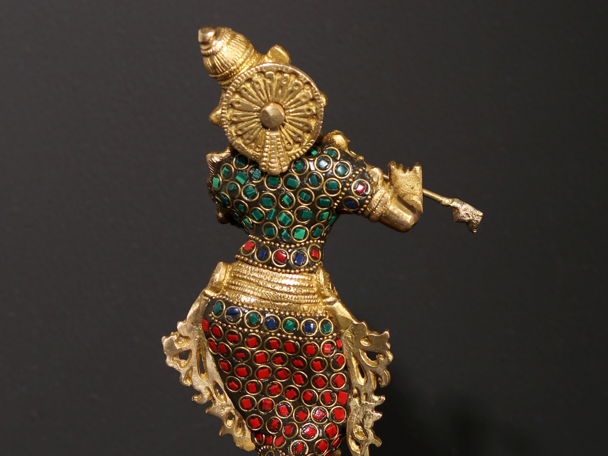 9" Murli Manohar Krishna | Brass Statue with Inlay Work | Exotic India Art