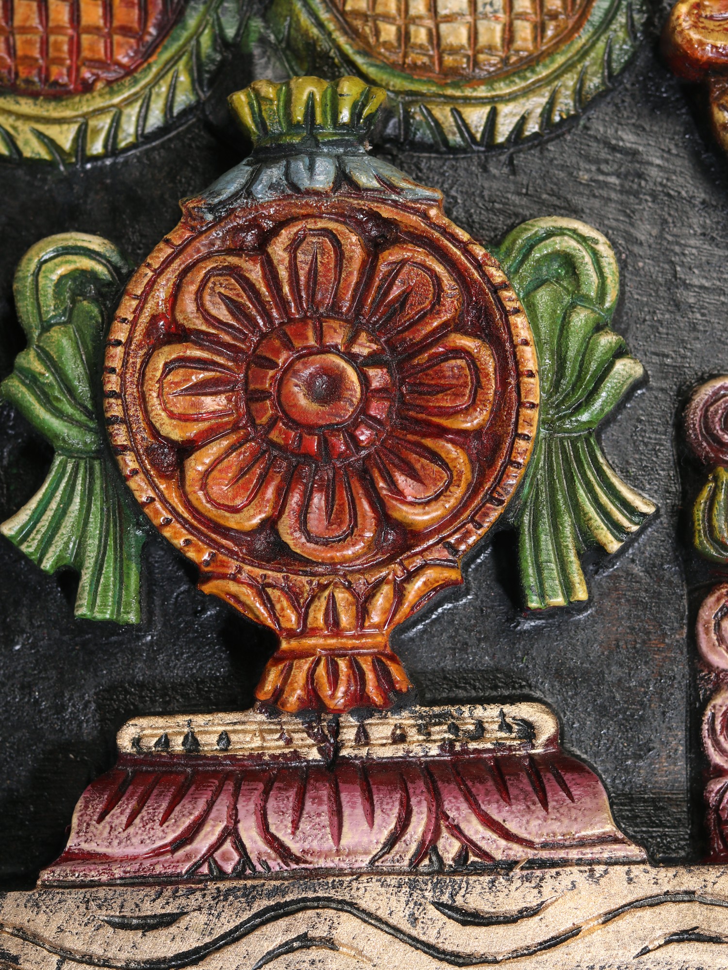 36" Large Wood Carved Tirupati Balaji (Venkateshvara) Wall Hanging ...