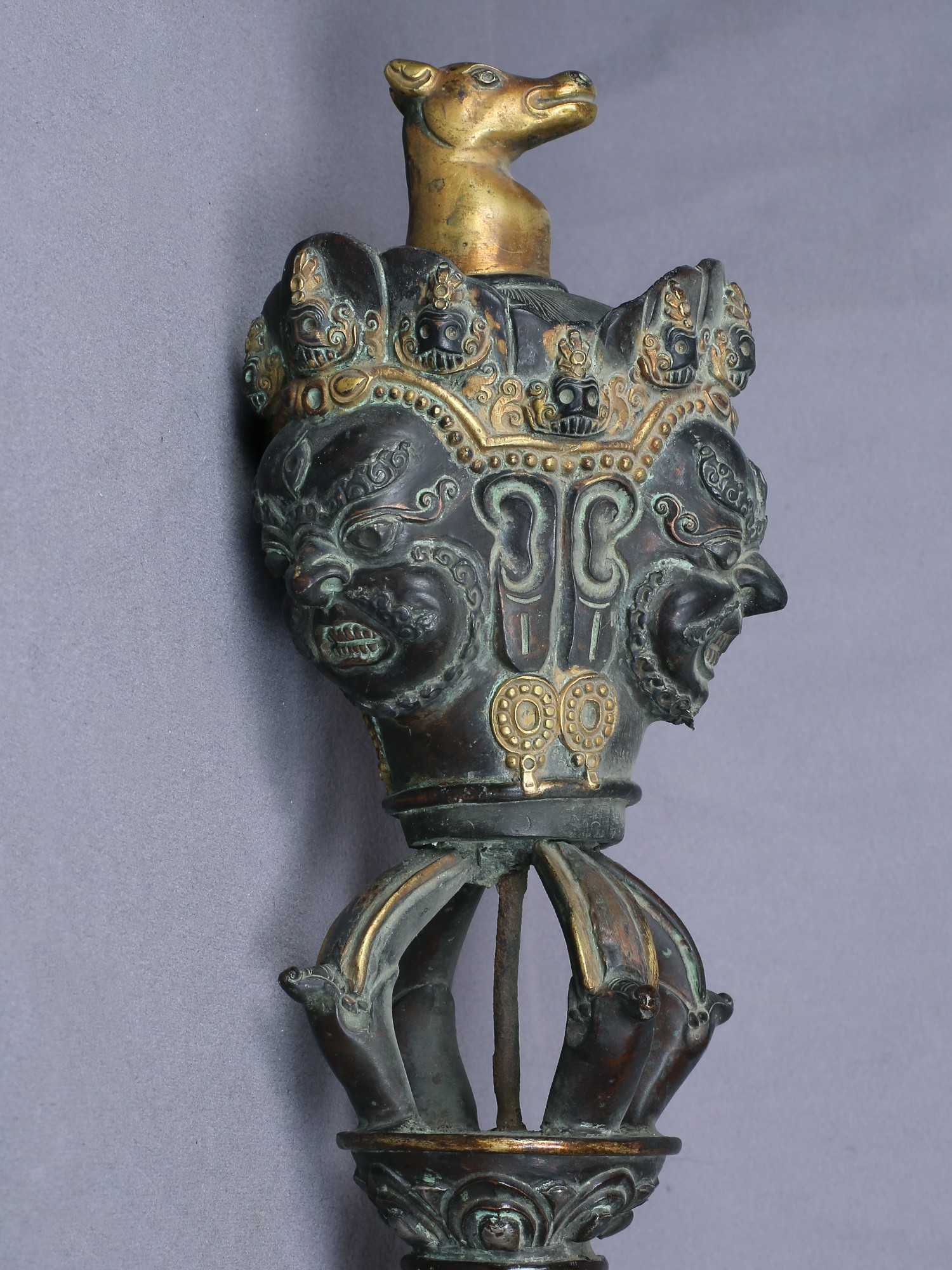 22" Tibetan Buddhist Phurba Dagger | Copper Gilded with Gold | From ...