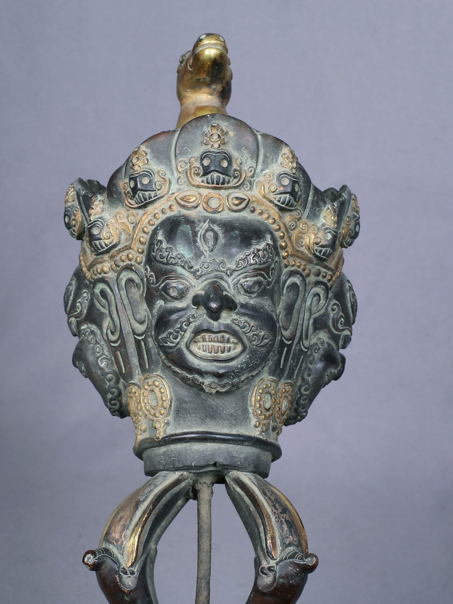 22" Tibetan Buddhist Phurba Dagger from Nepal | Copper Gilded with Gold ...