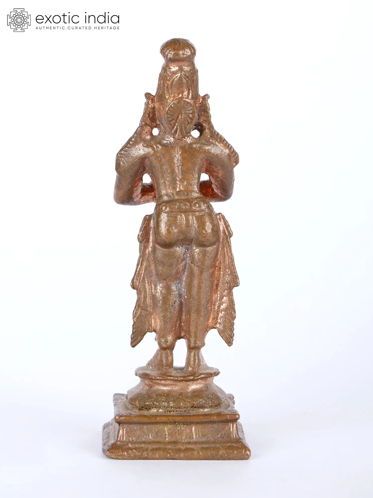 3" Small Standing Garuda Copper Statue in Namaskar Mudra | Exotic India Art