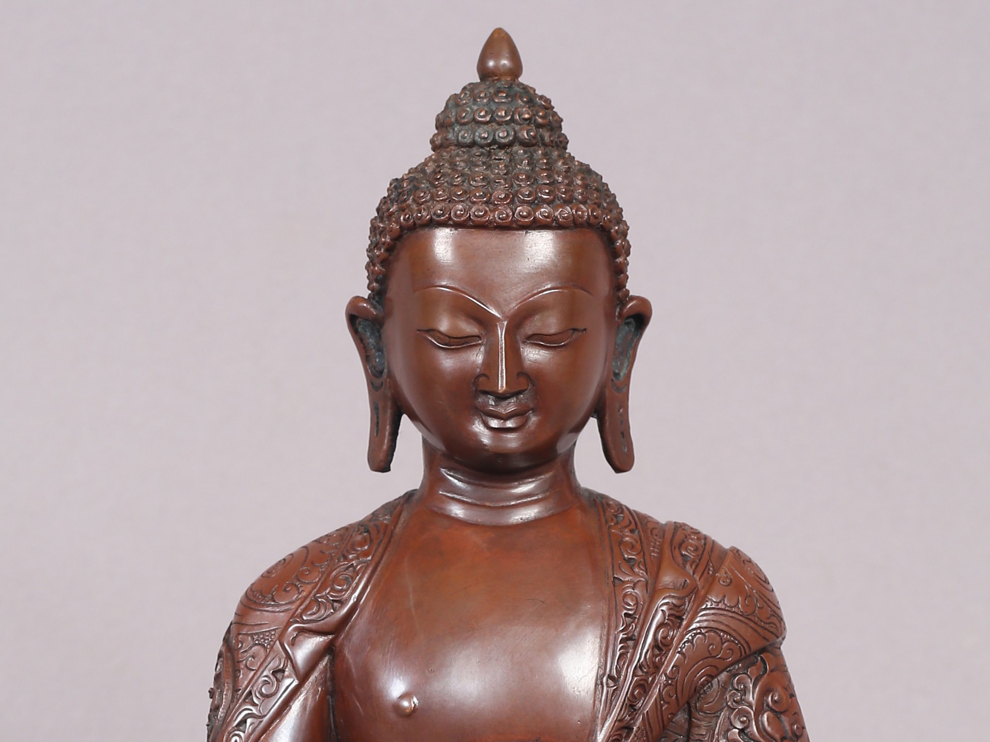 9" Shakyamuni Buddha Copper Statue from Nepal | Exotic India Art