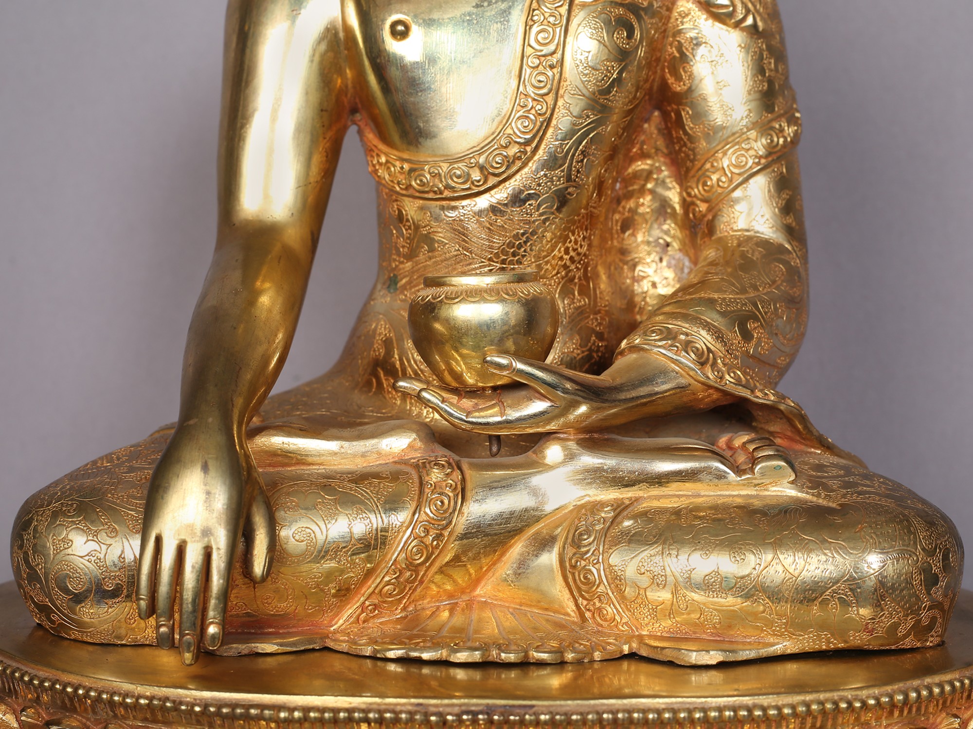 15" Lord Bhumisparsha Buddha Copper Statue | Copper with Gold Plated ...