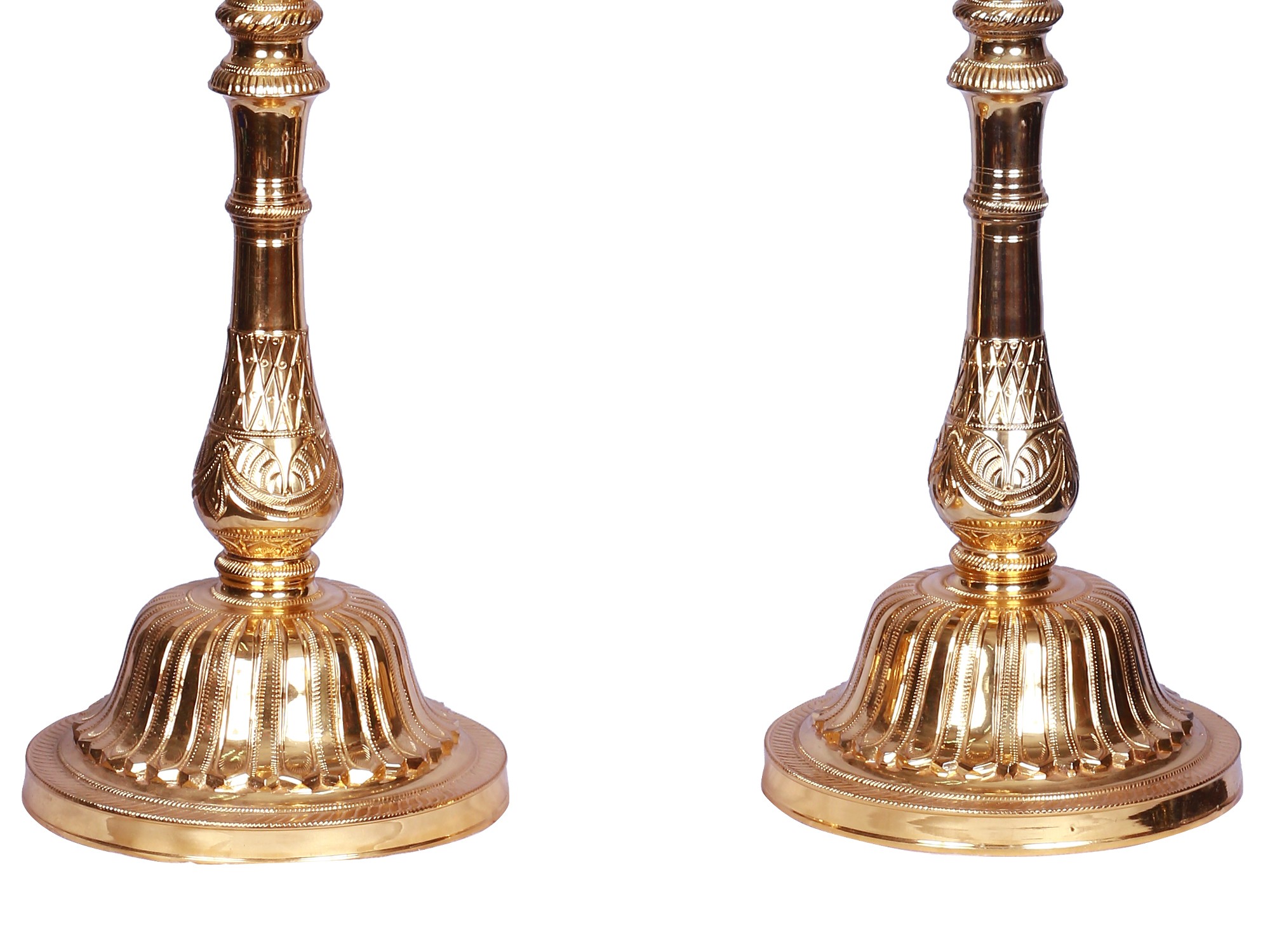 30" Gold Plated Two Parrot & Bell with Stand Lamp | Exotic India Art