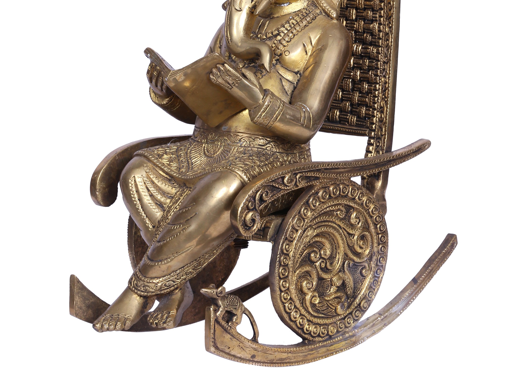 16" Brass Reading Ganesha | Exotic India Art