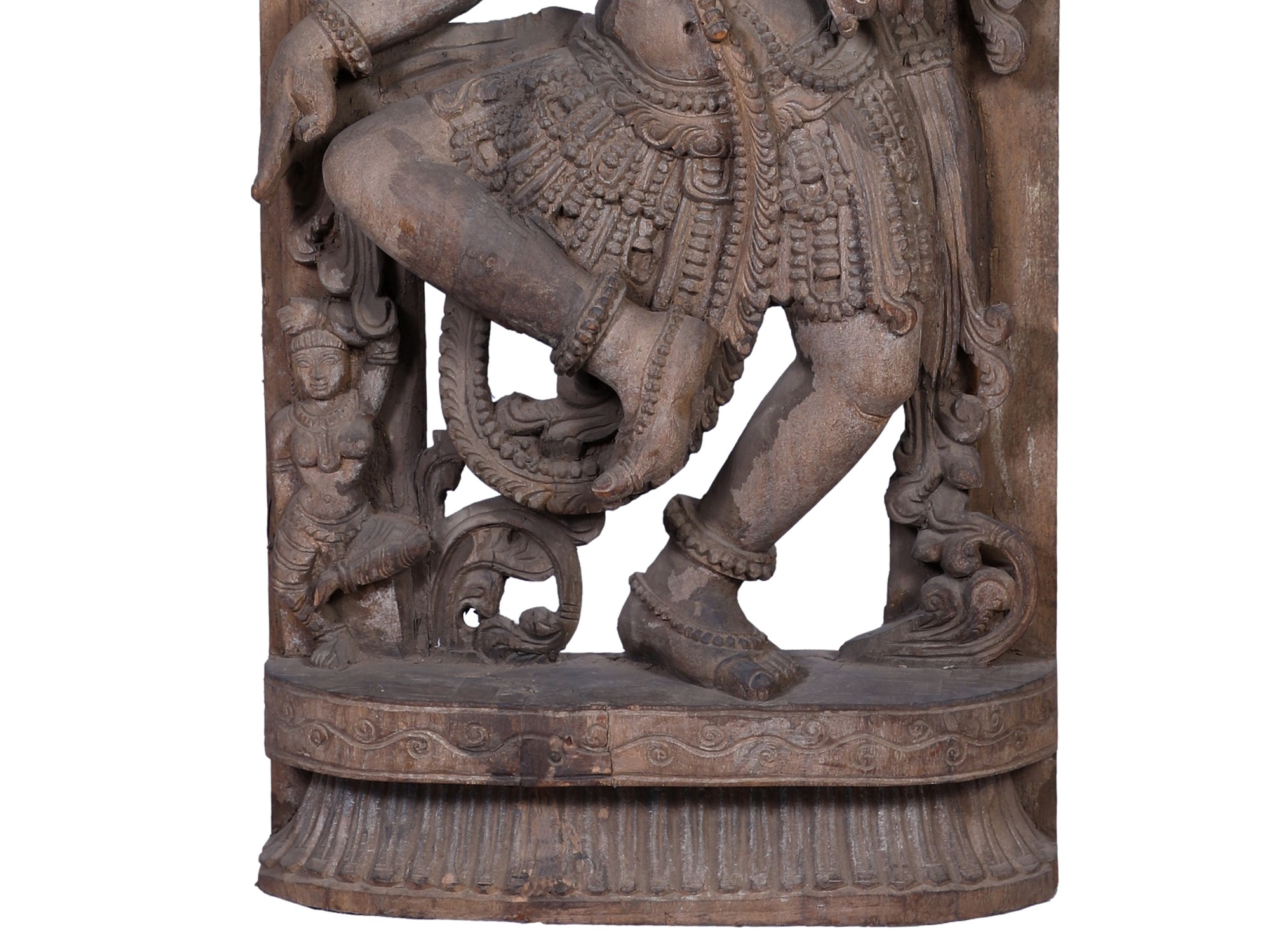 42" Large Wooden Six Hands Goddess Parvati Dancing | Exotic India Art