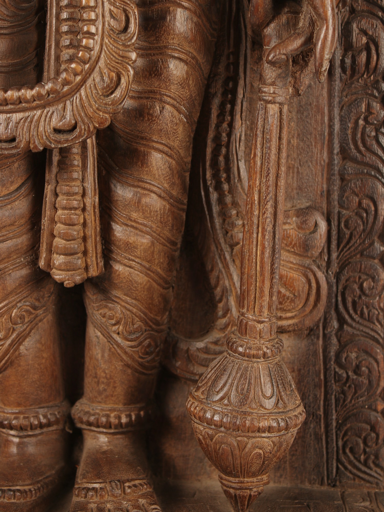 36" Large Wooden Standing Lord Vishnu | Wall Panel | Exotic India Art