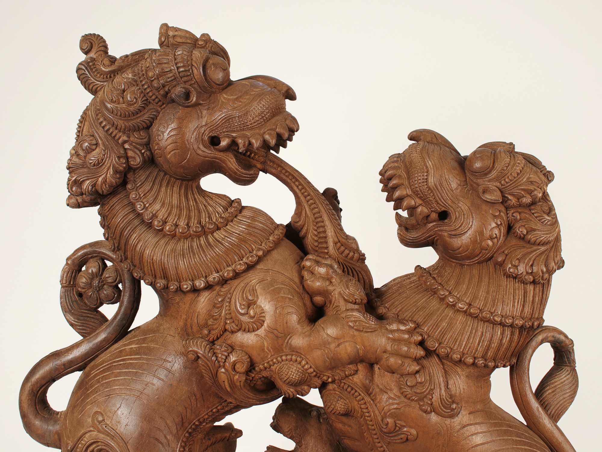 36" Wooden Large Yali | Exotic India Art