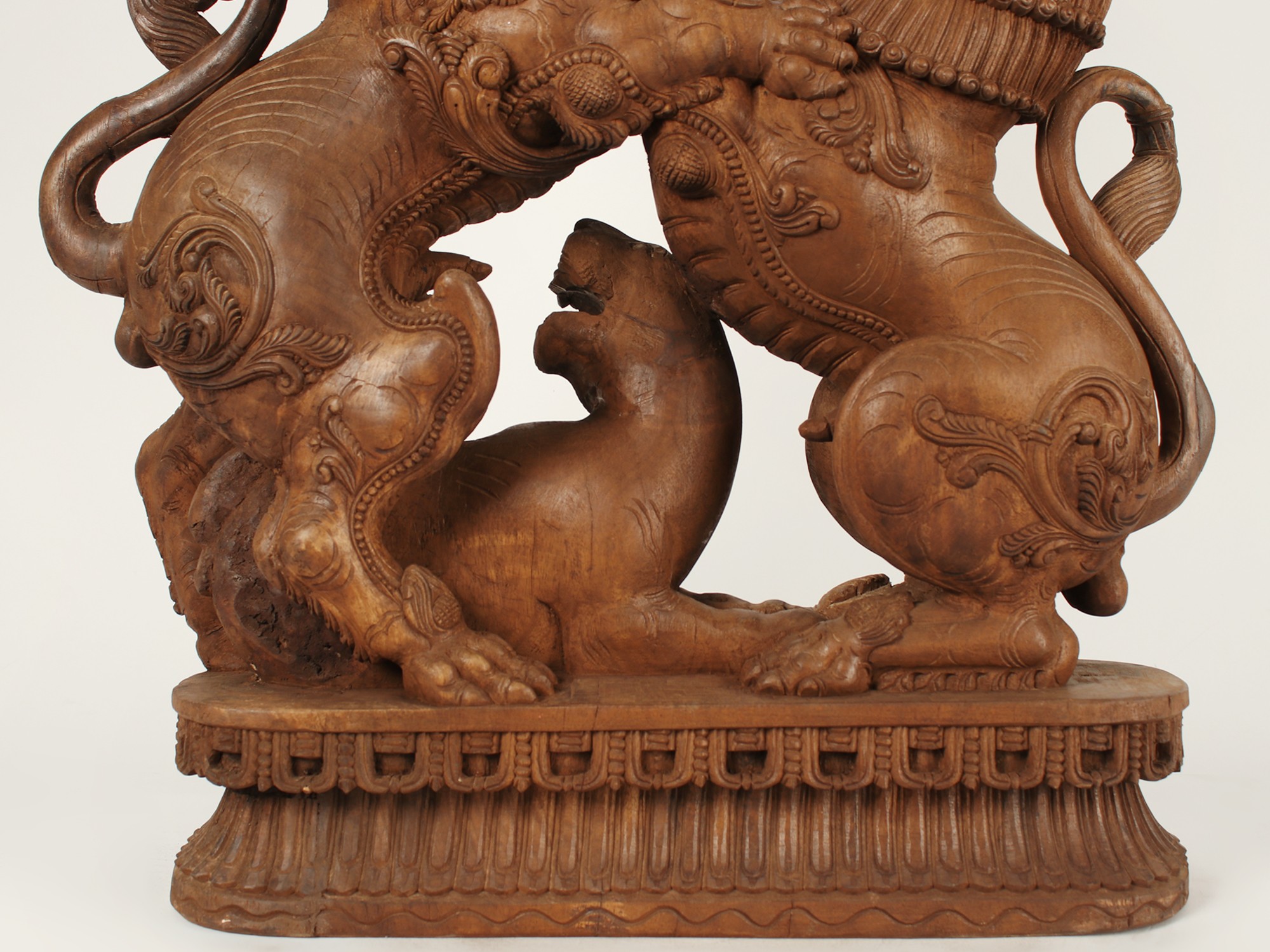 36" Wooden Large Yali | Exotic India Art