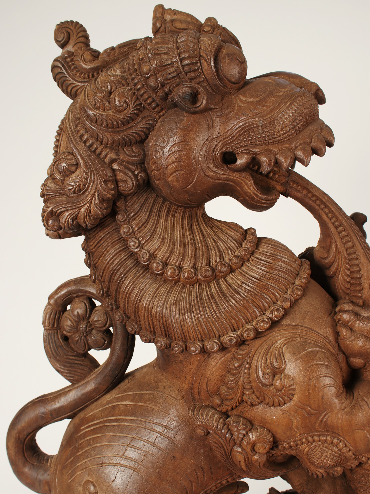 36" Wooden Large Yali | Exotic India Art