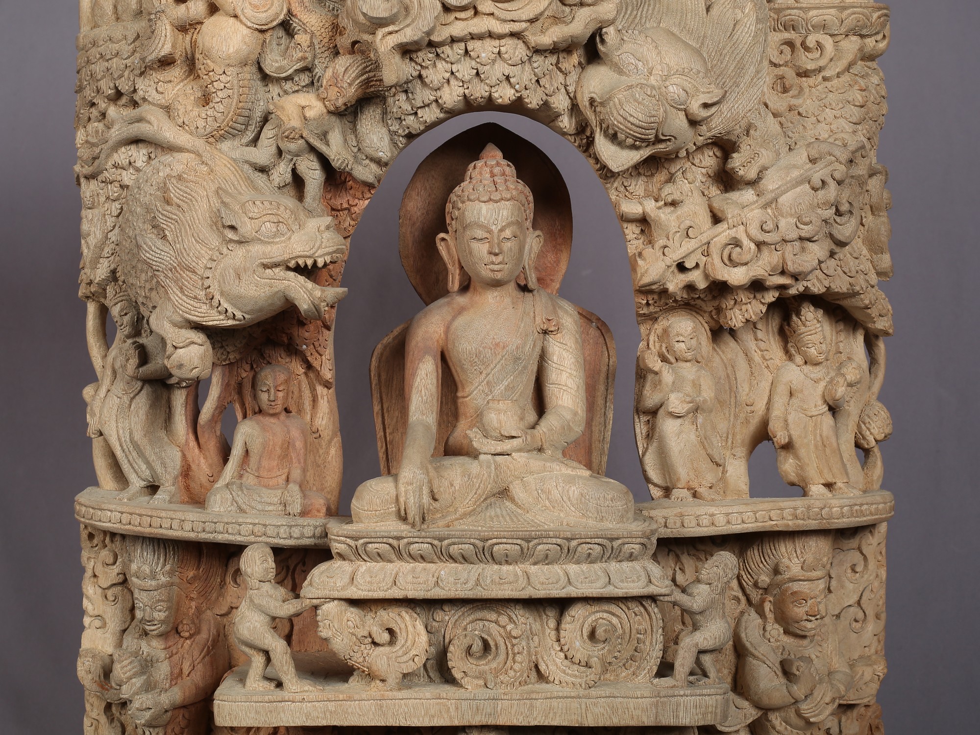 19'' Demons Attacking Buddha | Nepalese Handicrafts | Exotic India Art