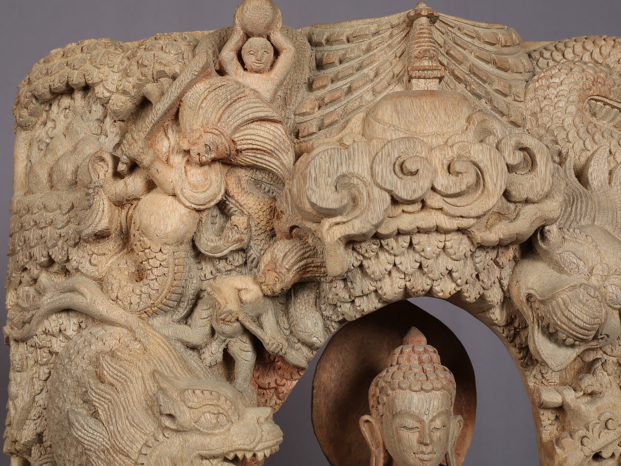 19'' Demons Attacking Buddha | Nepalese Handicrafts | Exotic India Art