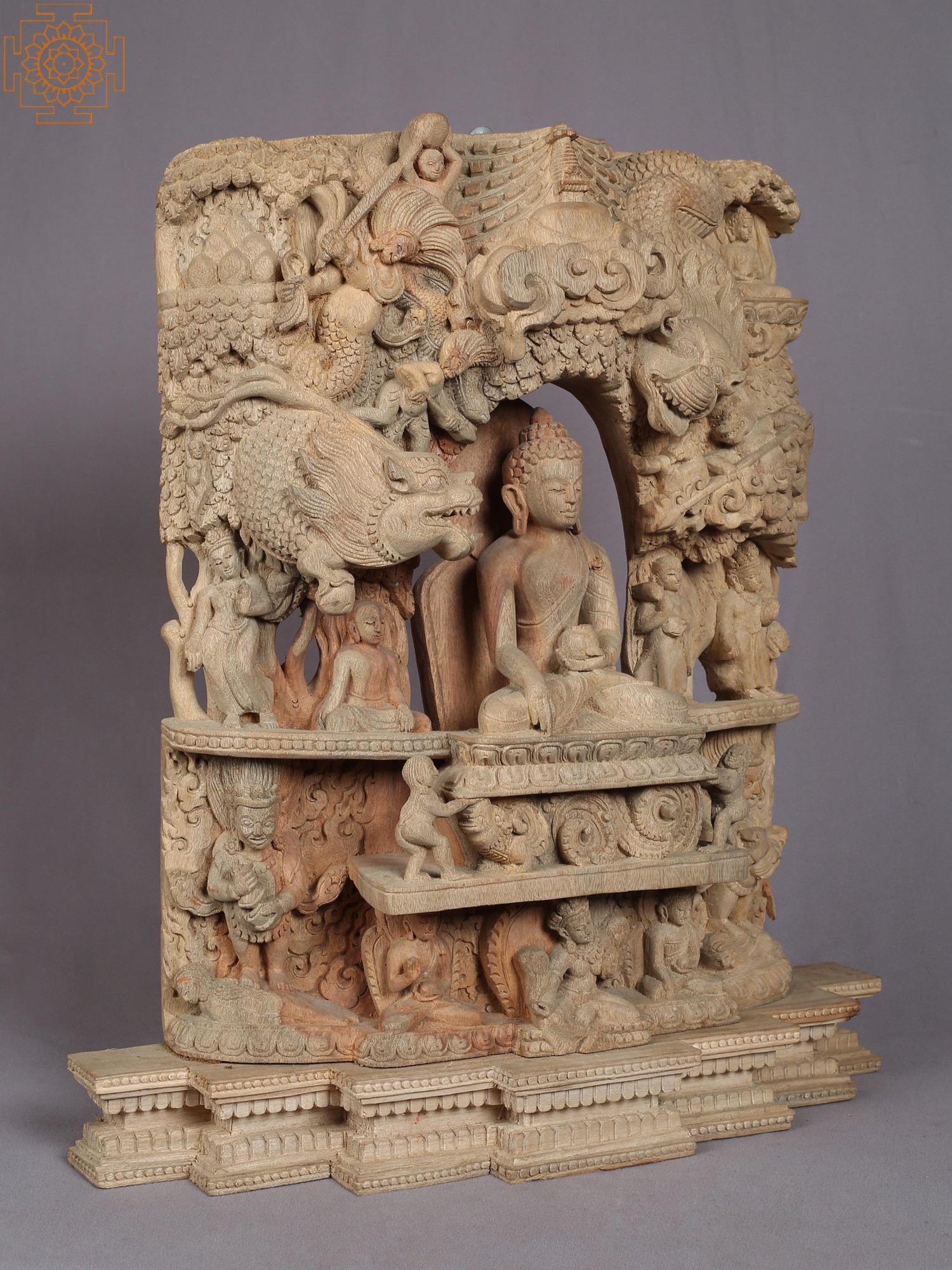19'' Demons Attacking Buddha | Nepalese Handicrafts | Exotic India Art
