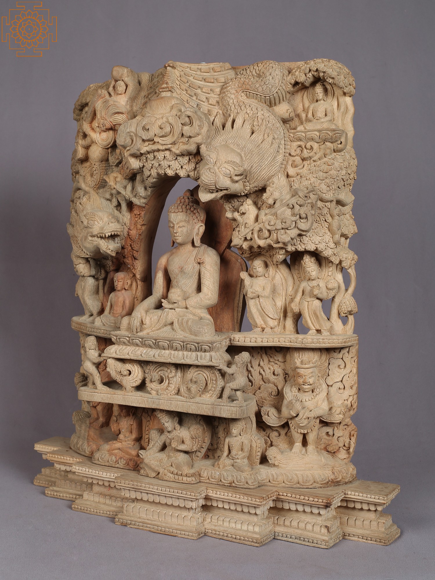 19'' Demons Attacking Buddha | Nepalese Handicrafts | Exotic India Art
