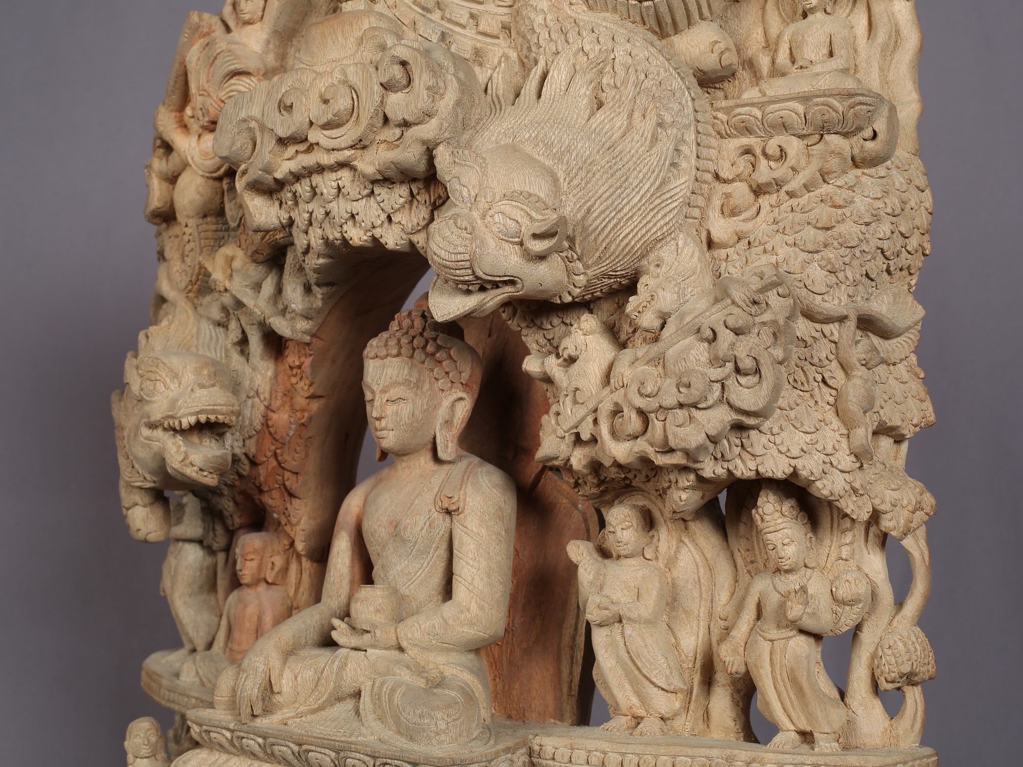 19'' Demons Attacking Buddha | Nepalese Handicrafts | Exotic India Art