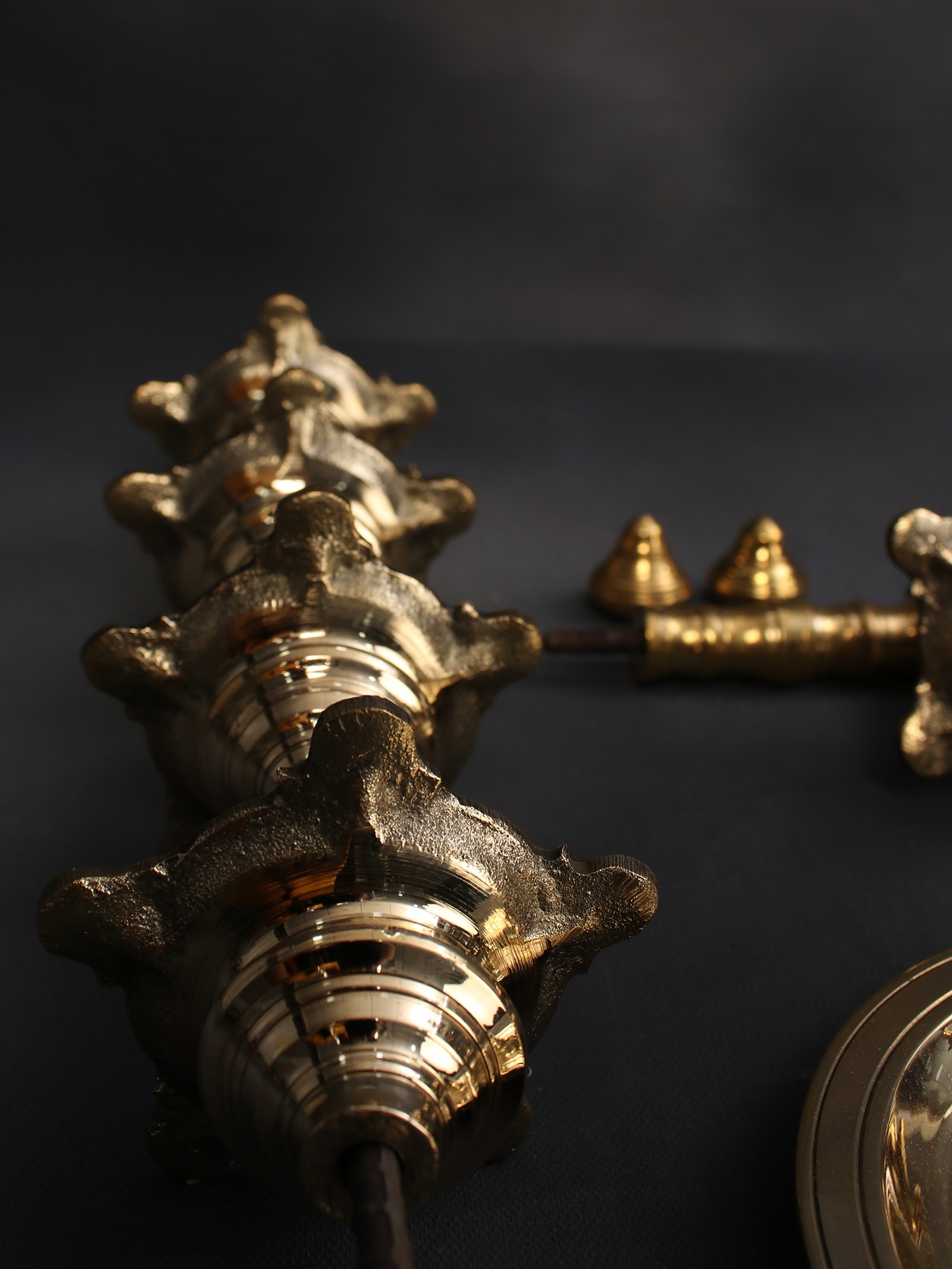 19" Dual-Stand Multiple Wicks Lamp | Brass | Exotic India Art