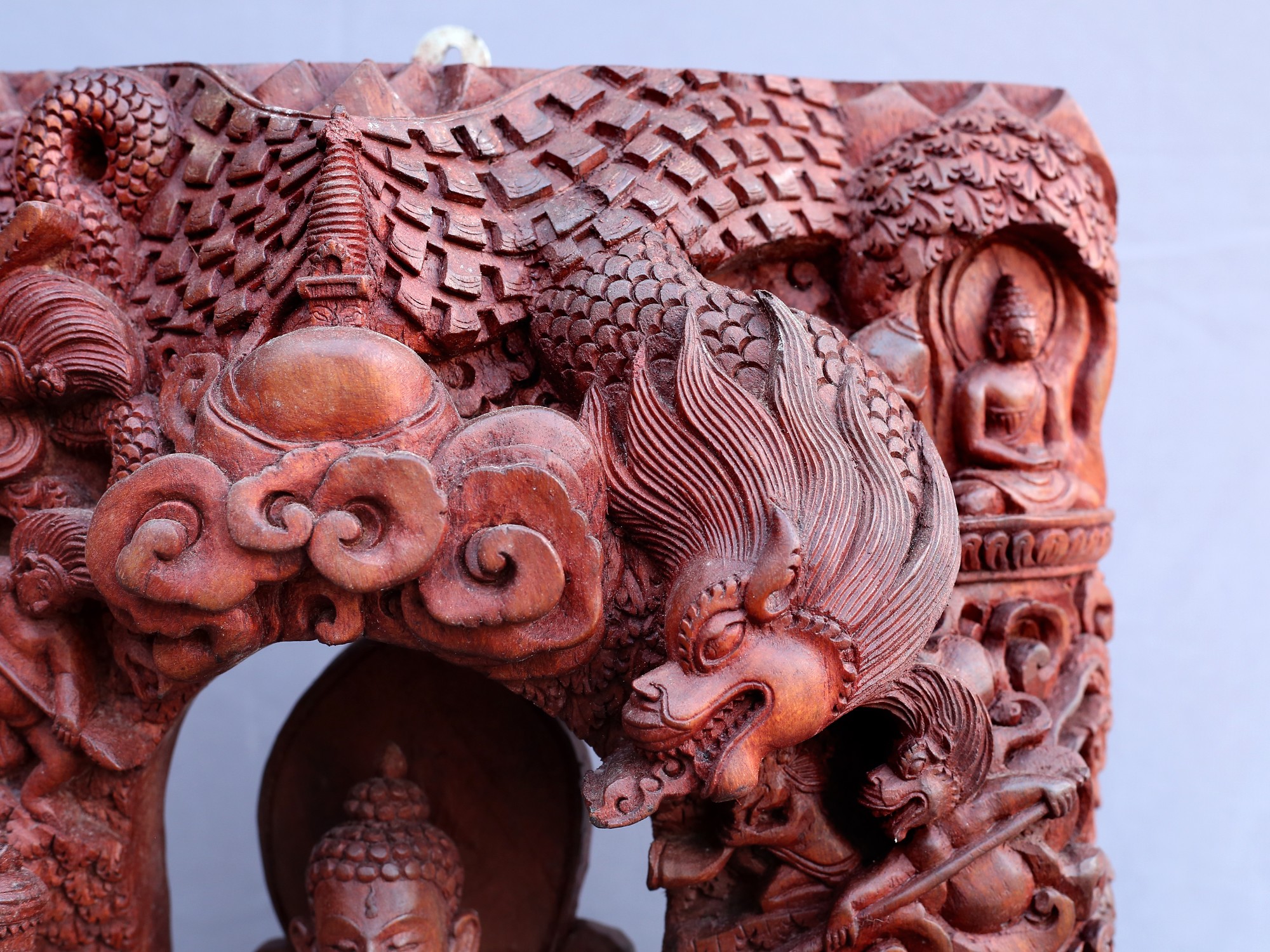21'' Demons Attacking Lord Buddha | Wooden | Nepalese Handicrafts ...