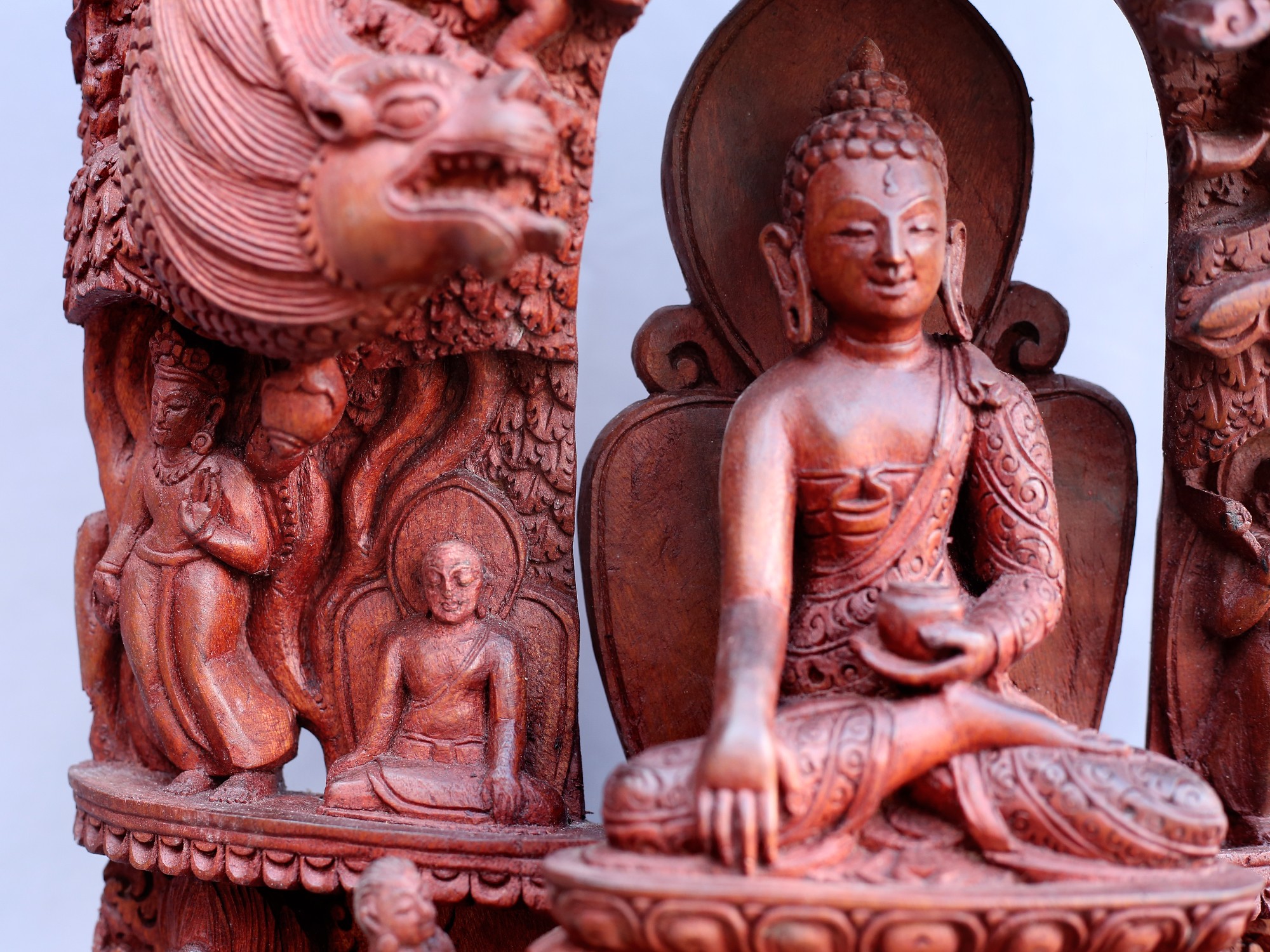 21'' Demons Attacking Lord Buddha | Wooden | Nepalese Handicrafts ...