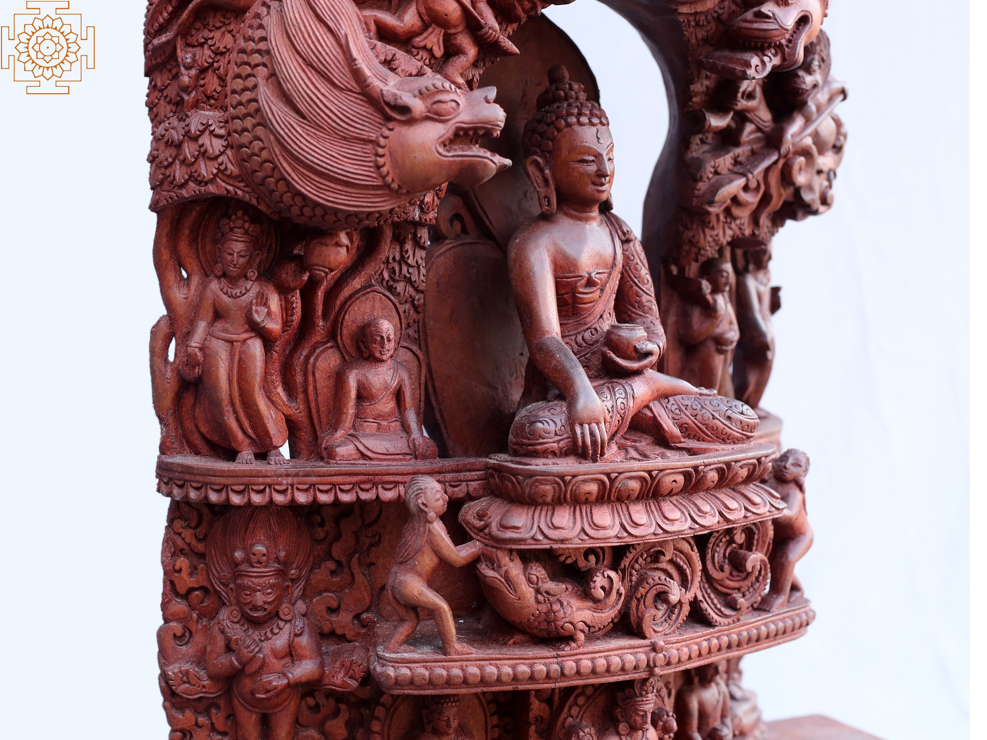 21'' Demons Attacking Lord Buddha | Wooden | Nepalese Handicrafts ...