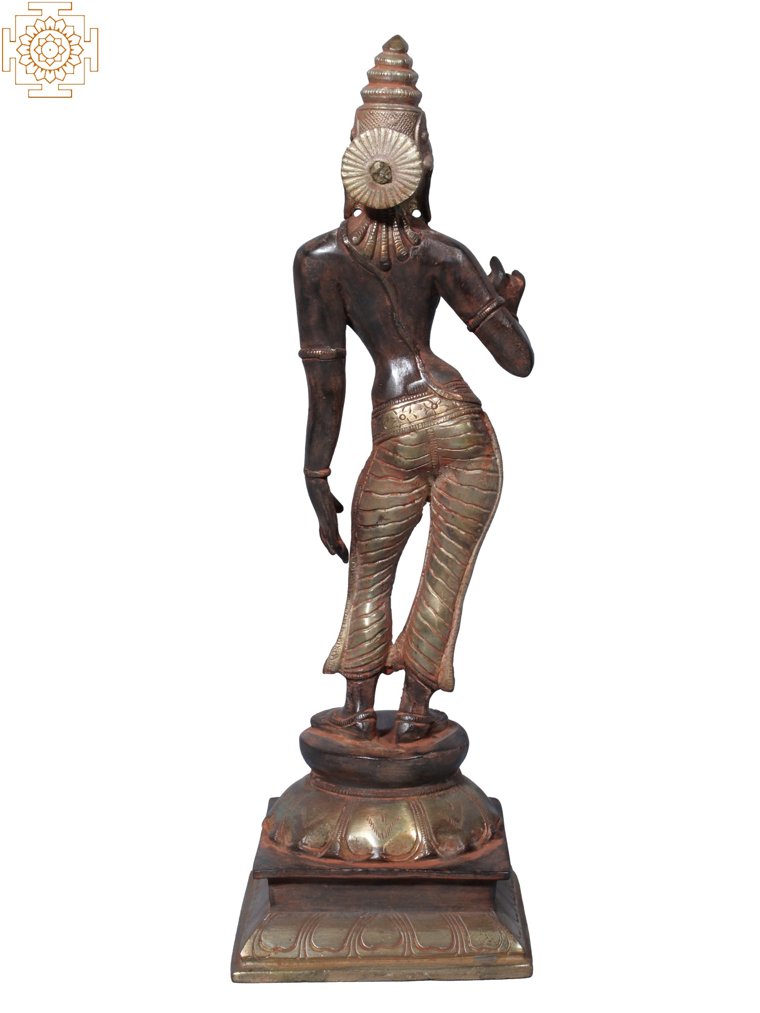 12" Standing Goddess Parvati in Brass | Exotic India Art