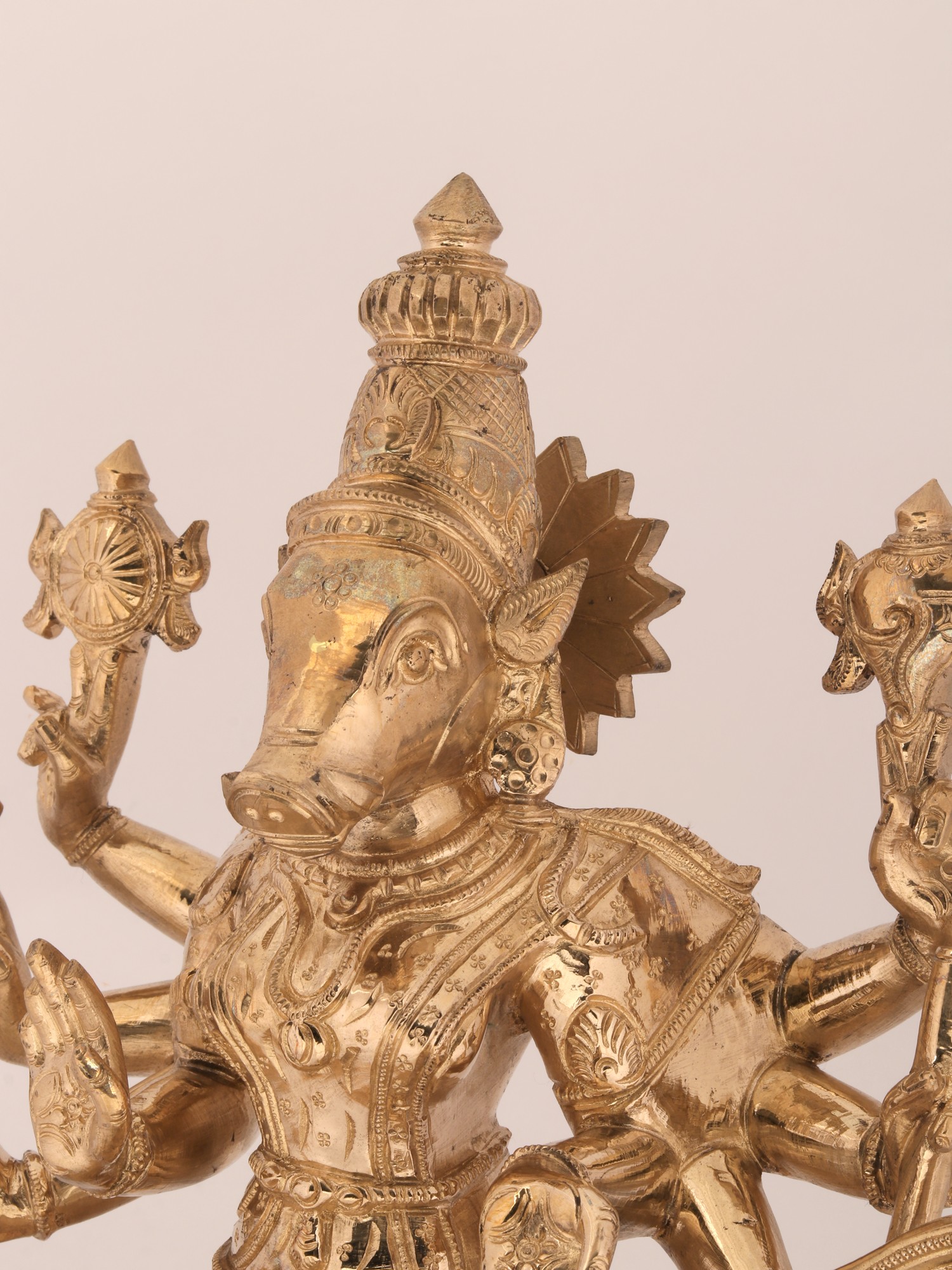 12'' Eight-Handed Goddess Varahi Bronze Statue | Exotic India Art