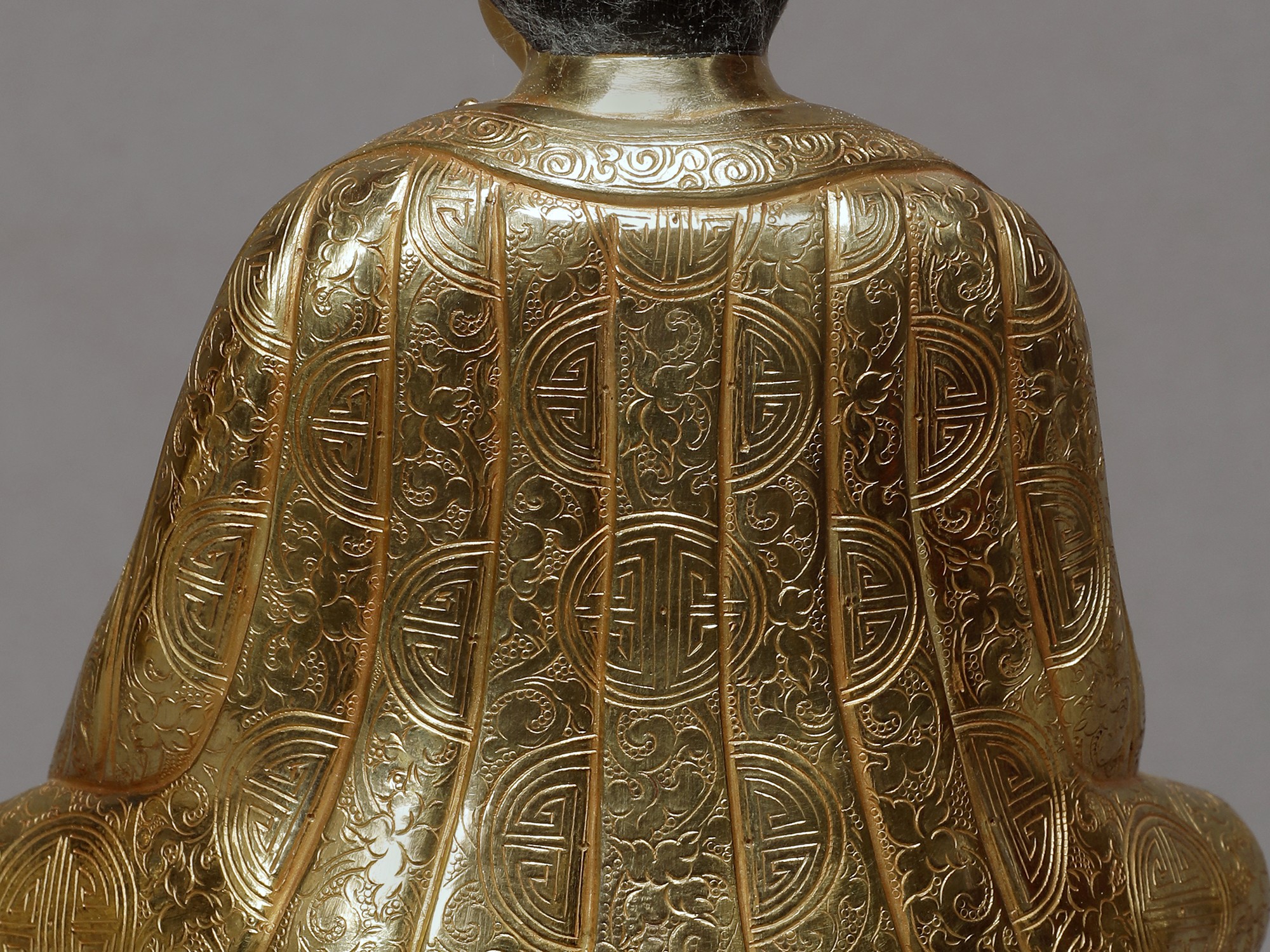 Guru Marpa Wearing a Sophisticated Carved Robe | Exotic India Art