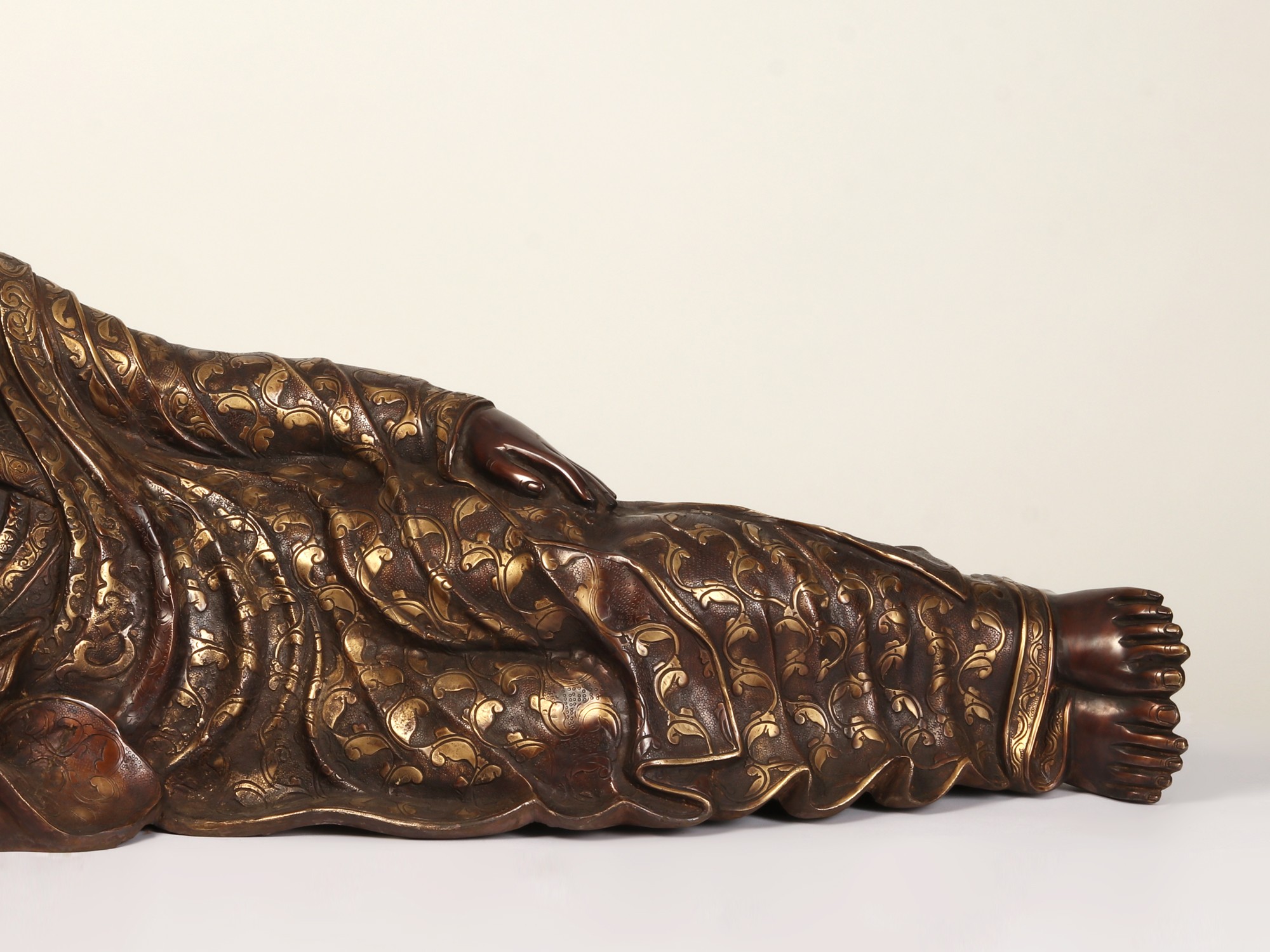 48 Large Relaxing Lord Buddha Brass Statue Exotic India Art