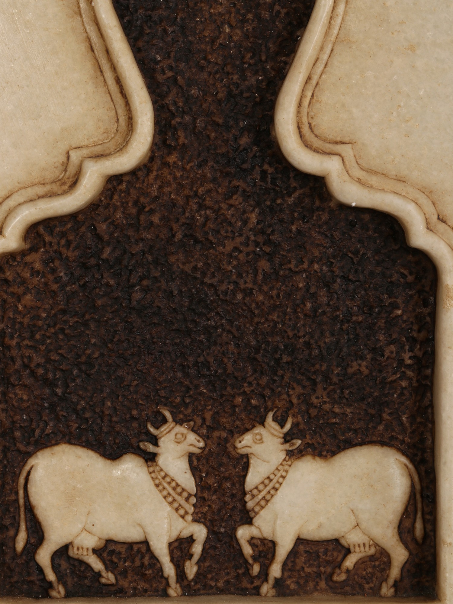 78" Super Large Designer Cow Panel in Marble | Exotic India Art