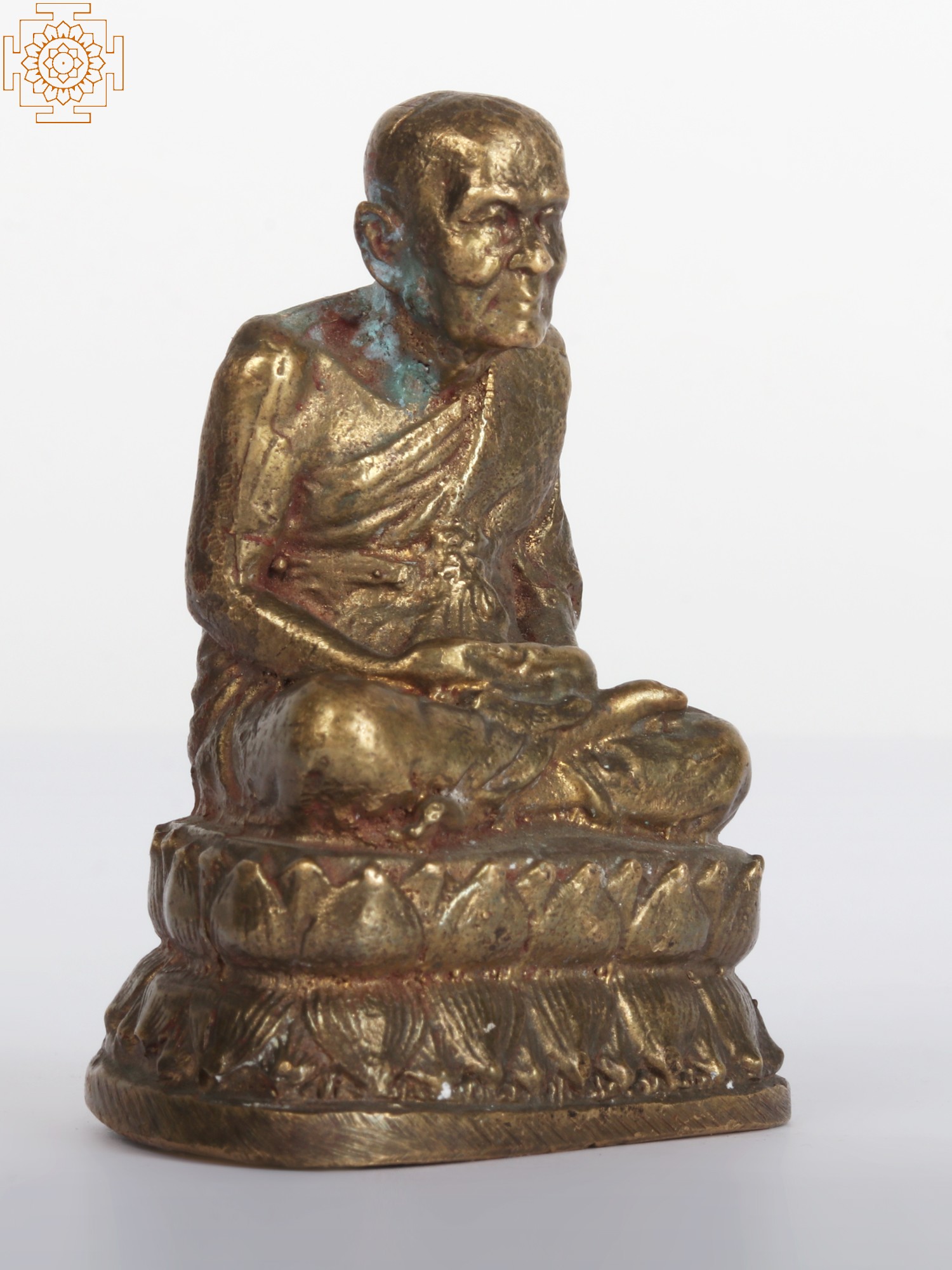 2" Small Chinese Buddhist Monk Bronze Idol | Exotic India Art