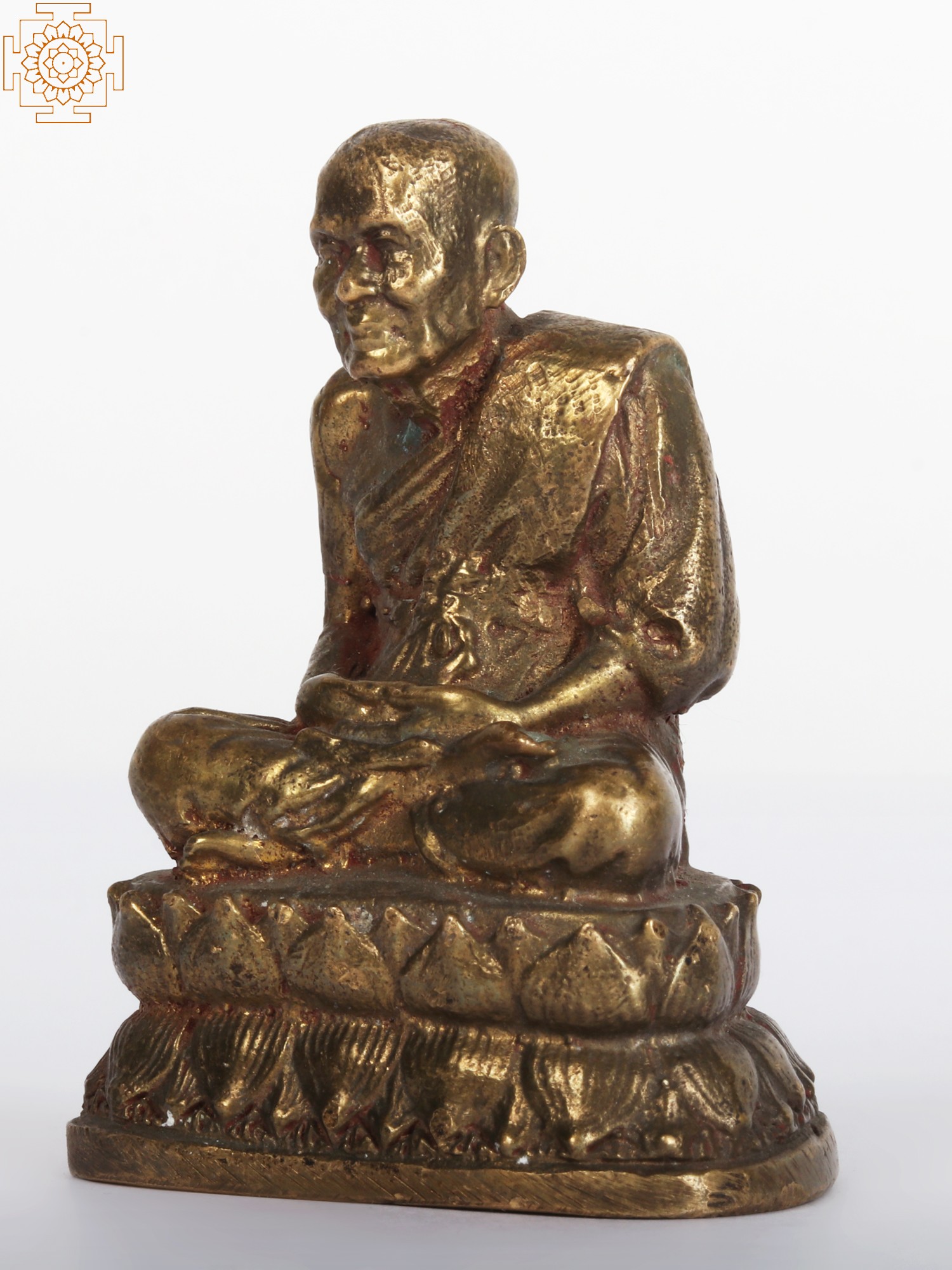 2" Small Chinese Buddhist Monk Bronze Idol | Exotic India Art