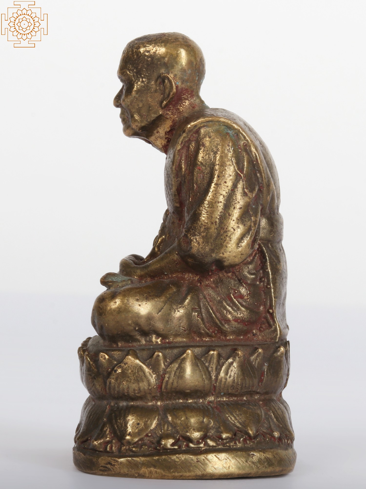 2" Small Chinese Buddhist Monk Bronze Idol | Exotic India Art