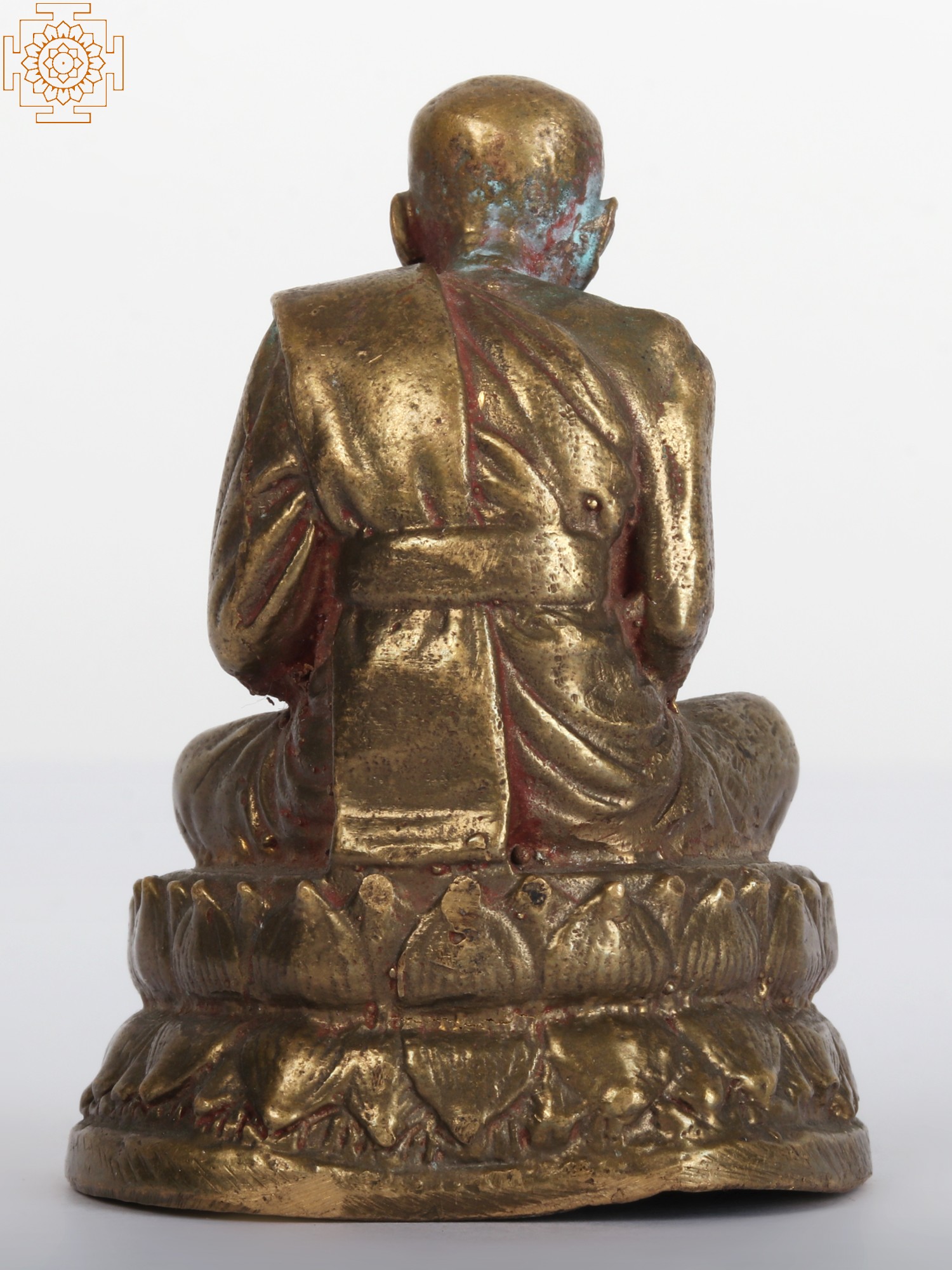 2" Small Chinese Buddhist Monk Bronze Idol | Exotic India Art