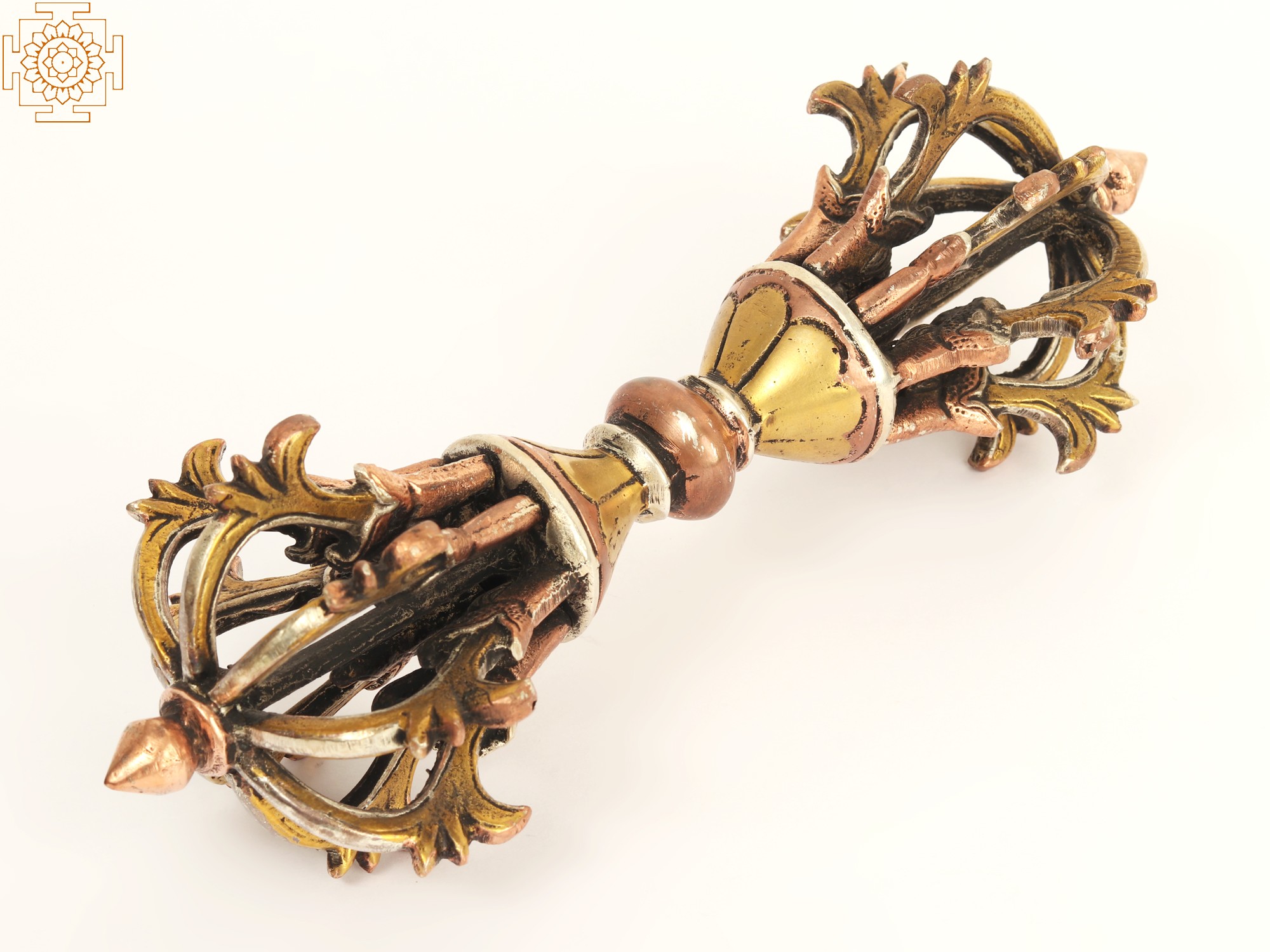 10" Tibetan Buddhist Nine Pronged Dorje (Vajra) | Brass and Copper ...
