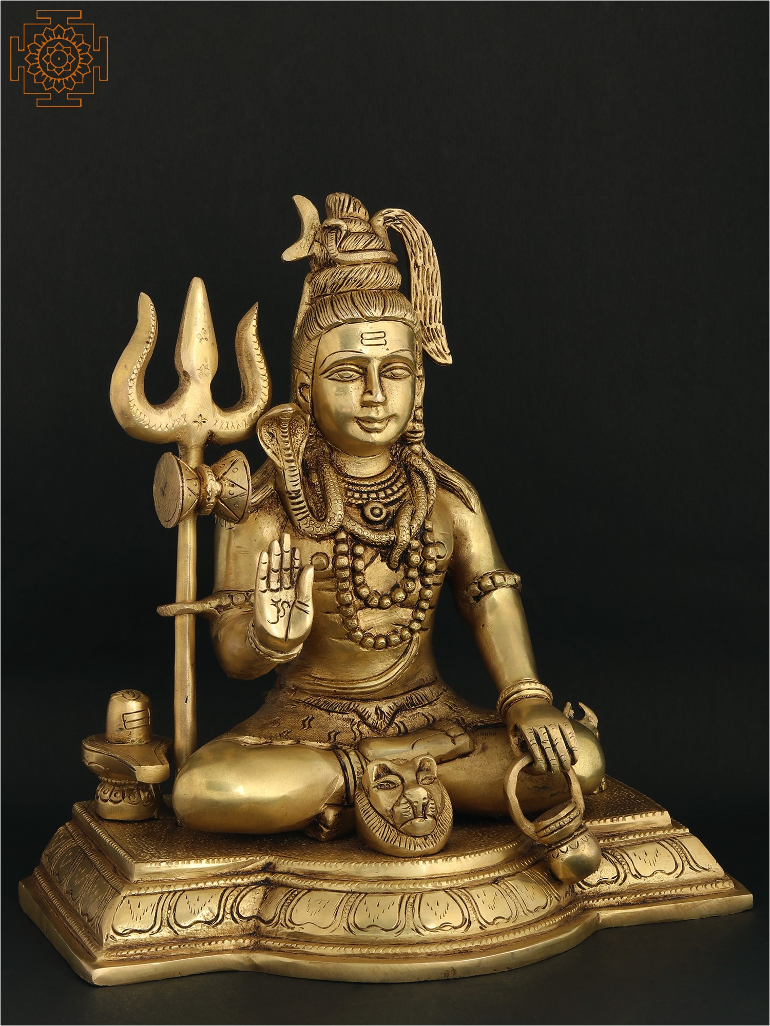 10" Sitting Lord Shiva in Blessing Gesture | Brass Statue | Exotic ...