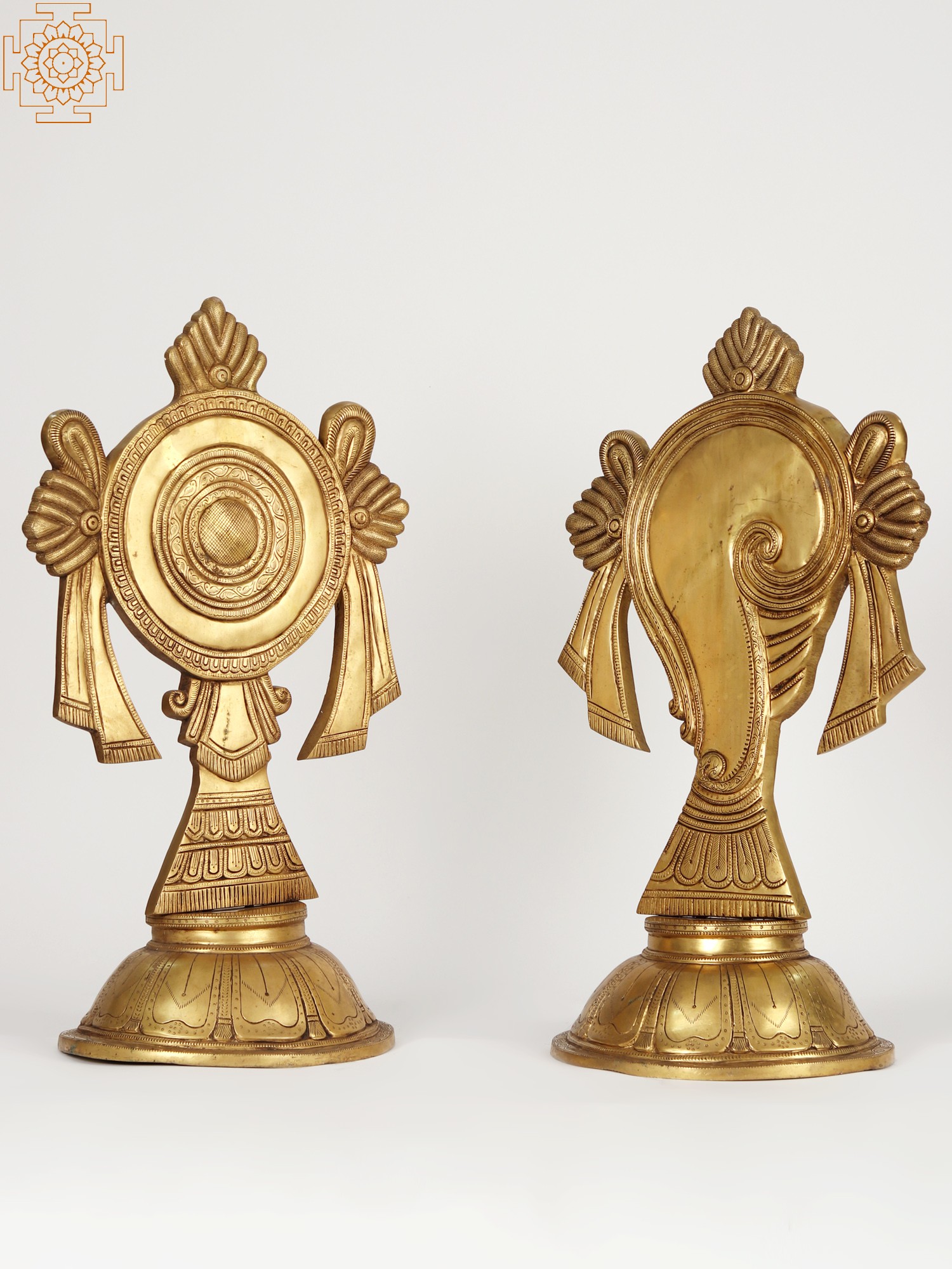 23" Vaishnava Symbol Set | Brass Statue | Exotic India Art