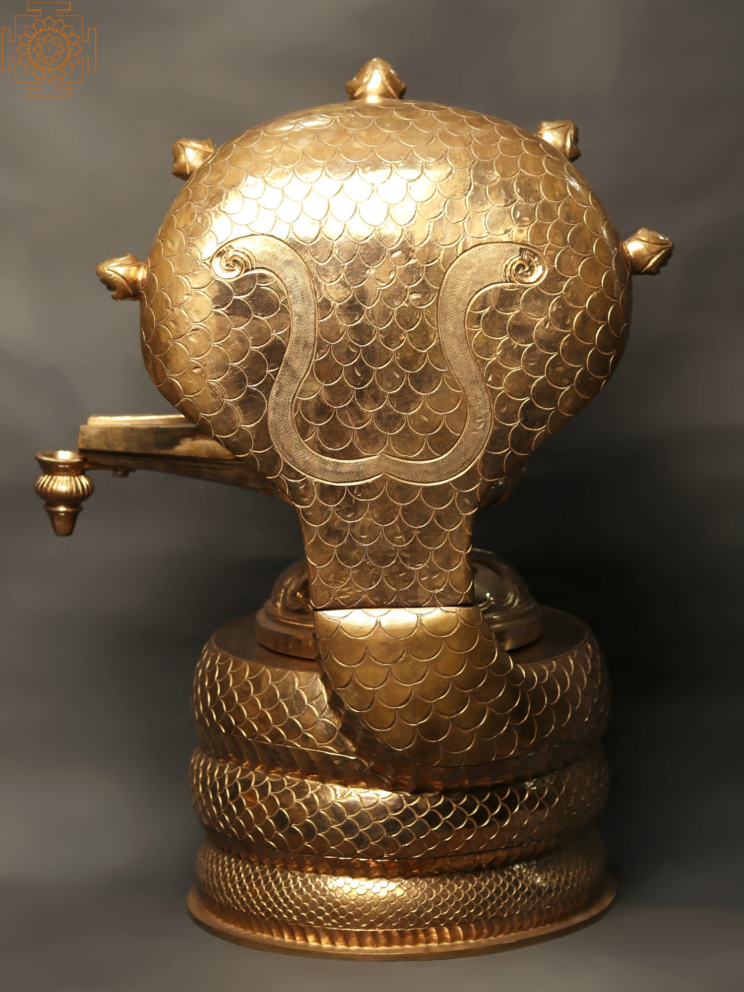 Shivalingam with Five Hooded Crowning Serpent Bronze Statue | Exotic ...