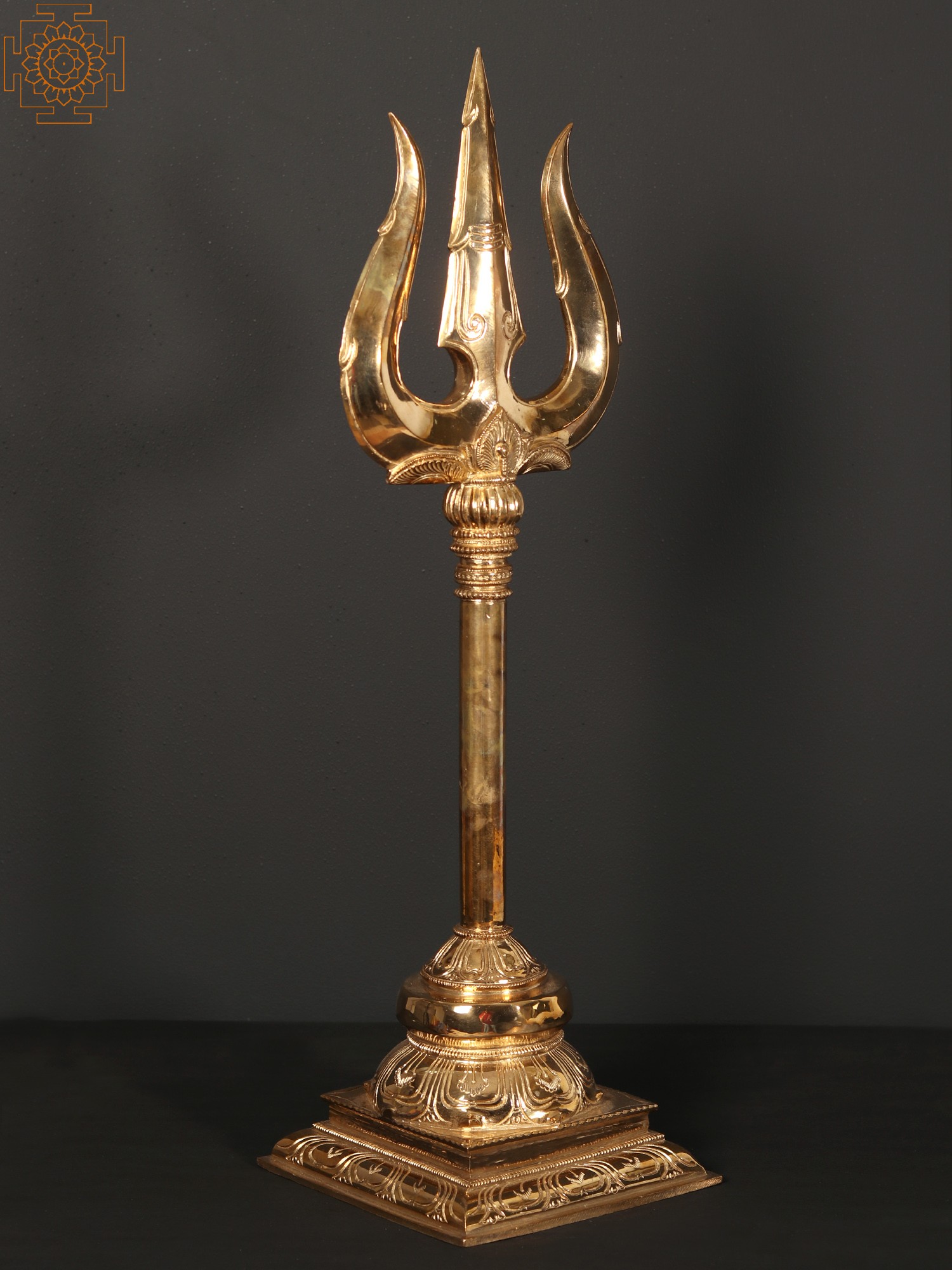 24" Bronze Lord Shiva's Trishul | Trident With Stand | Exotic India Art