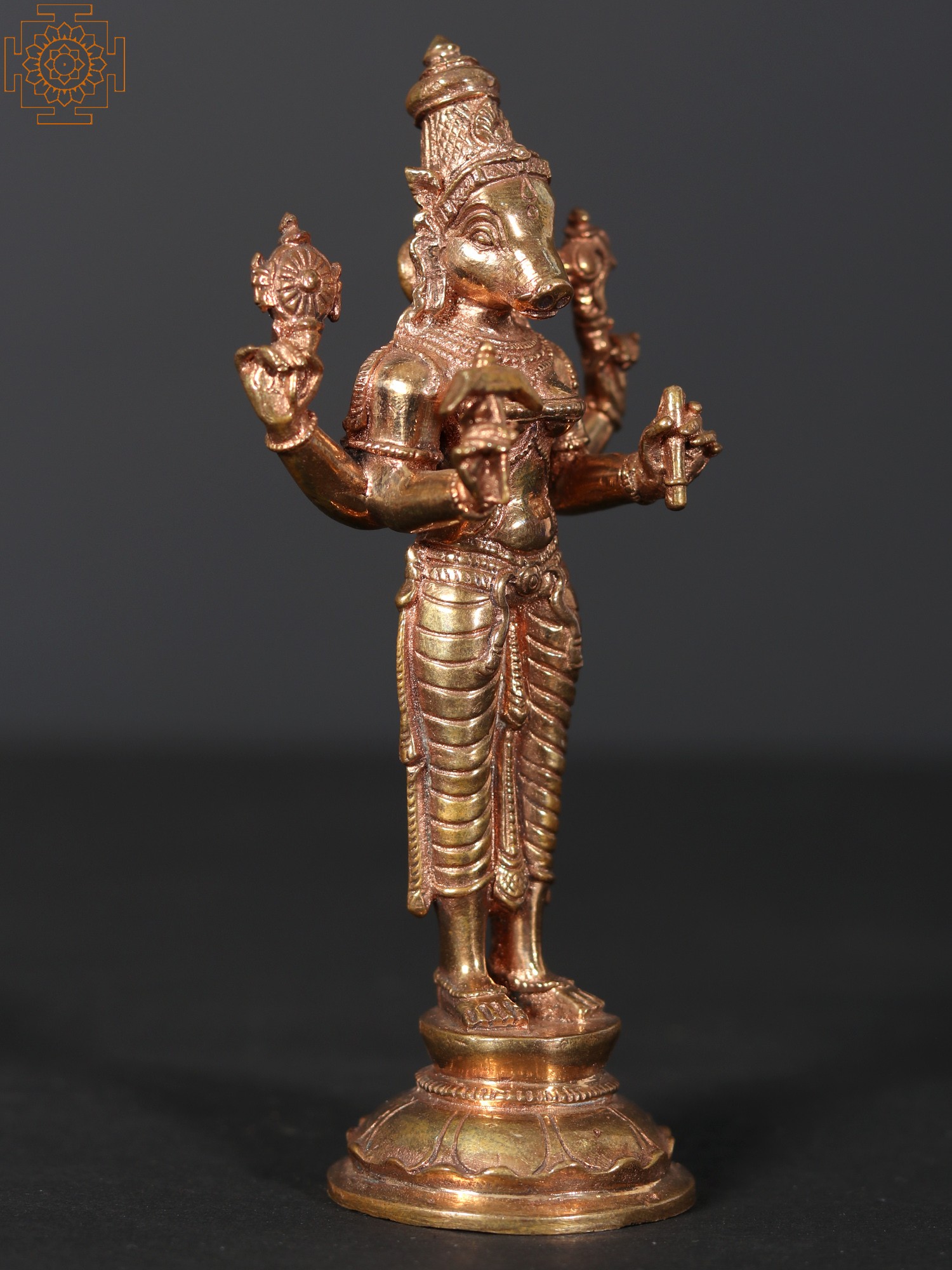 5" Small Standing Goddess Varahi | Bronze Statue | Exotic India Art