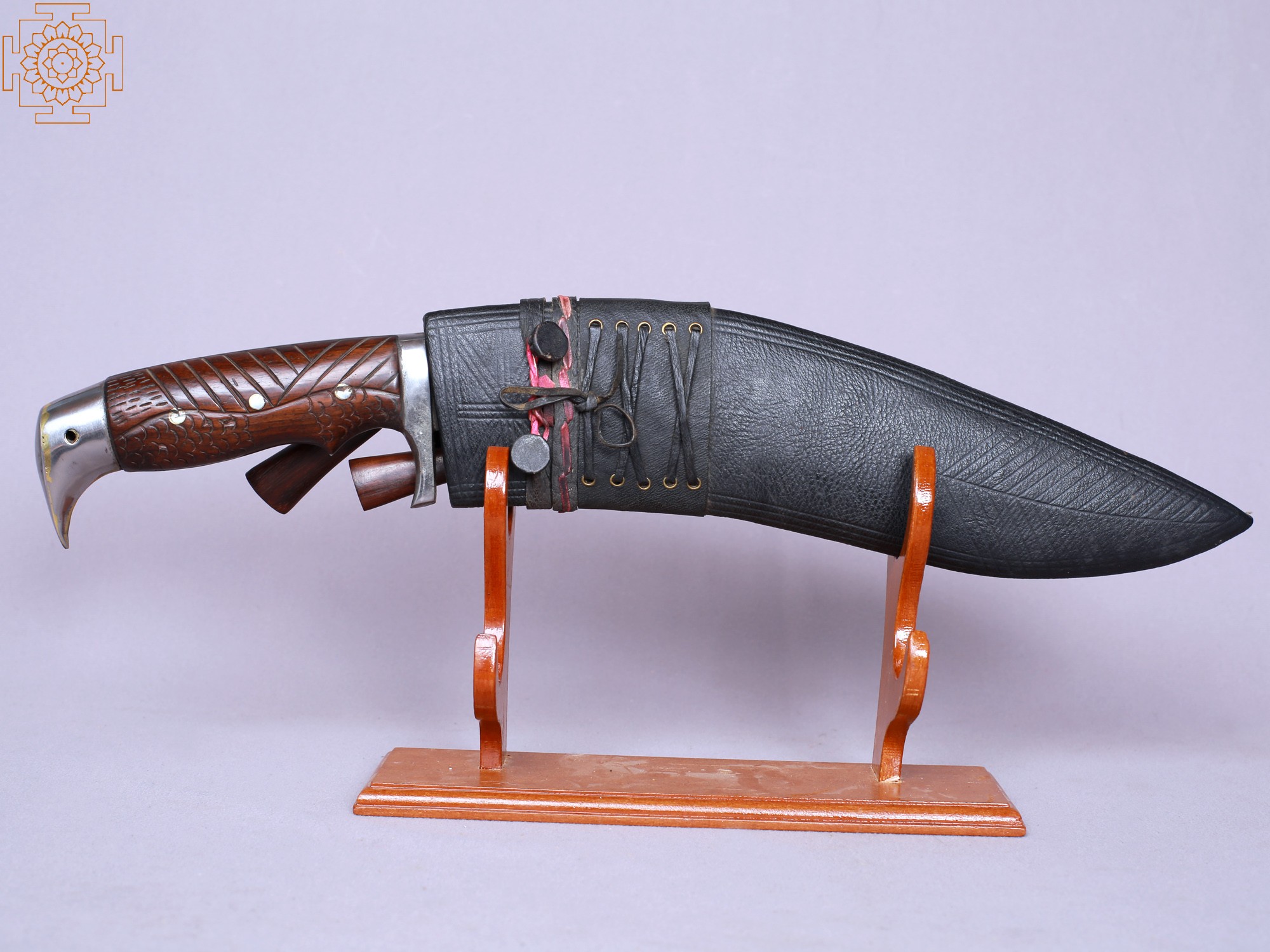 17" Wooden Carved 3 Chira Ganjawal Khukuri From Nepal | Exotic India Art