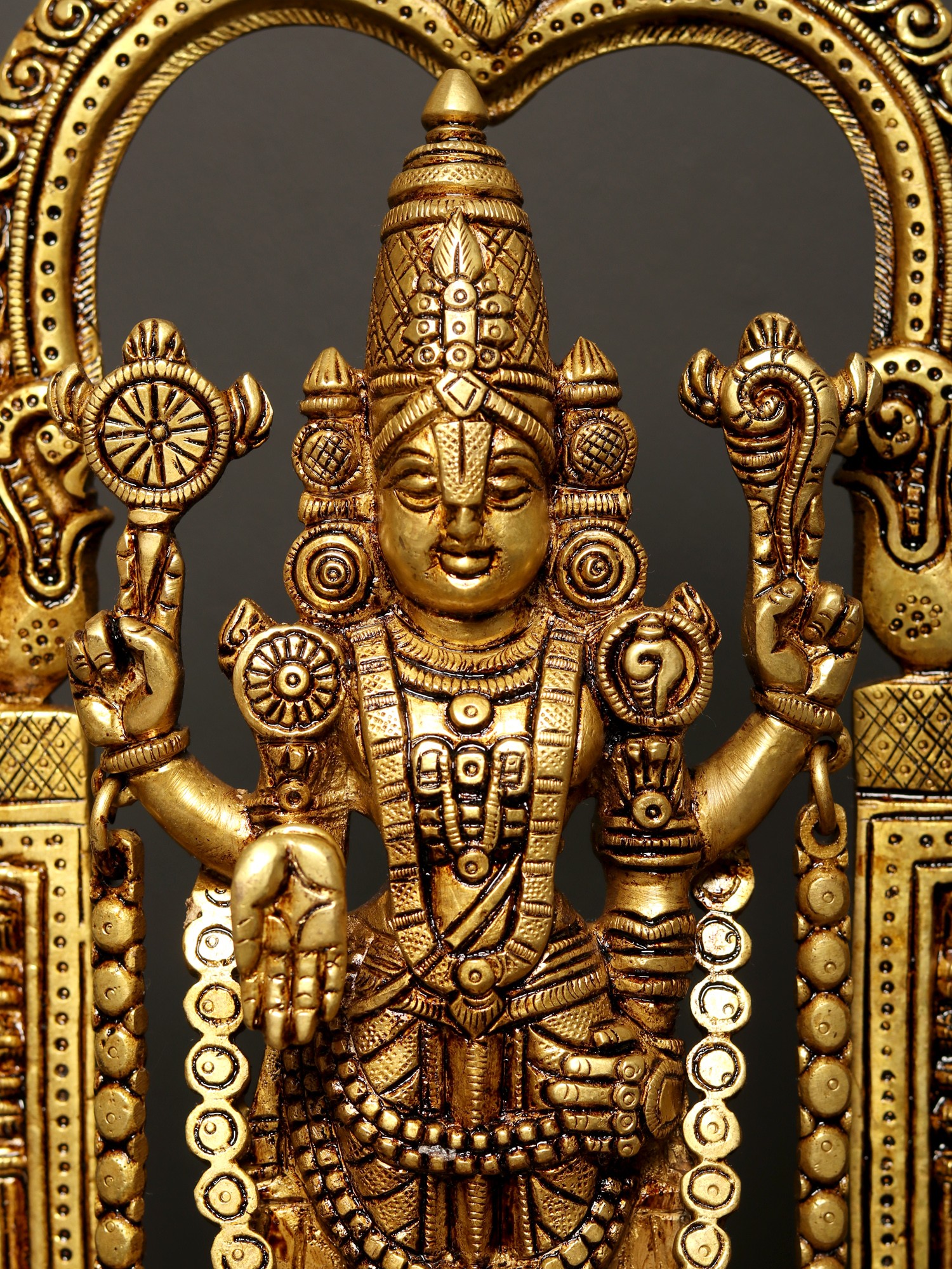14" Lord Balaji and Goddess Padmavathi Brass Statue | Exotic India Art