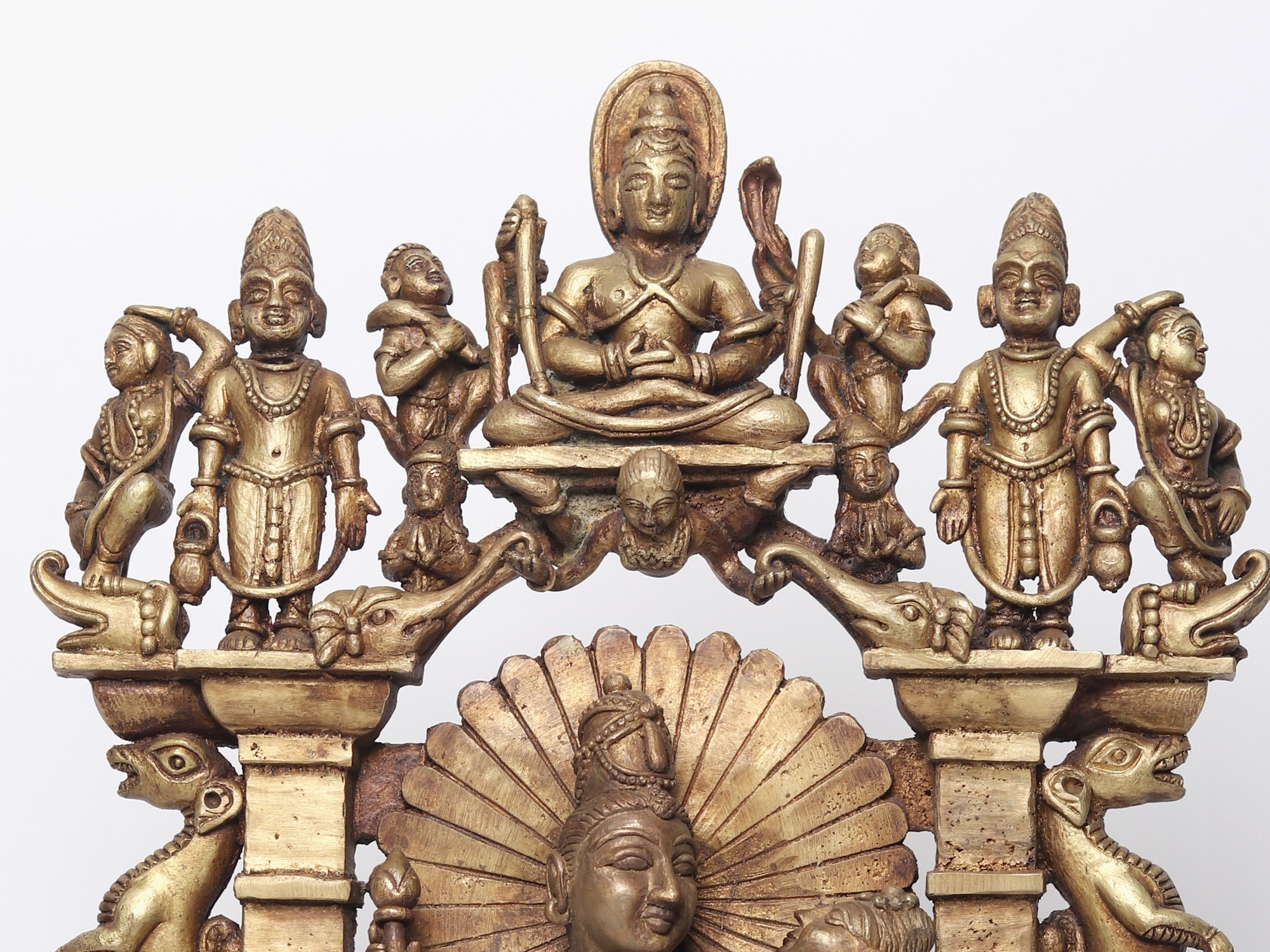 22" Bronze Shiva and Parvati Idol Seated On Throne In The Divine ...