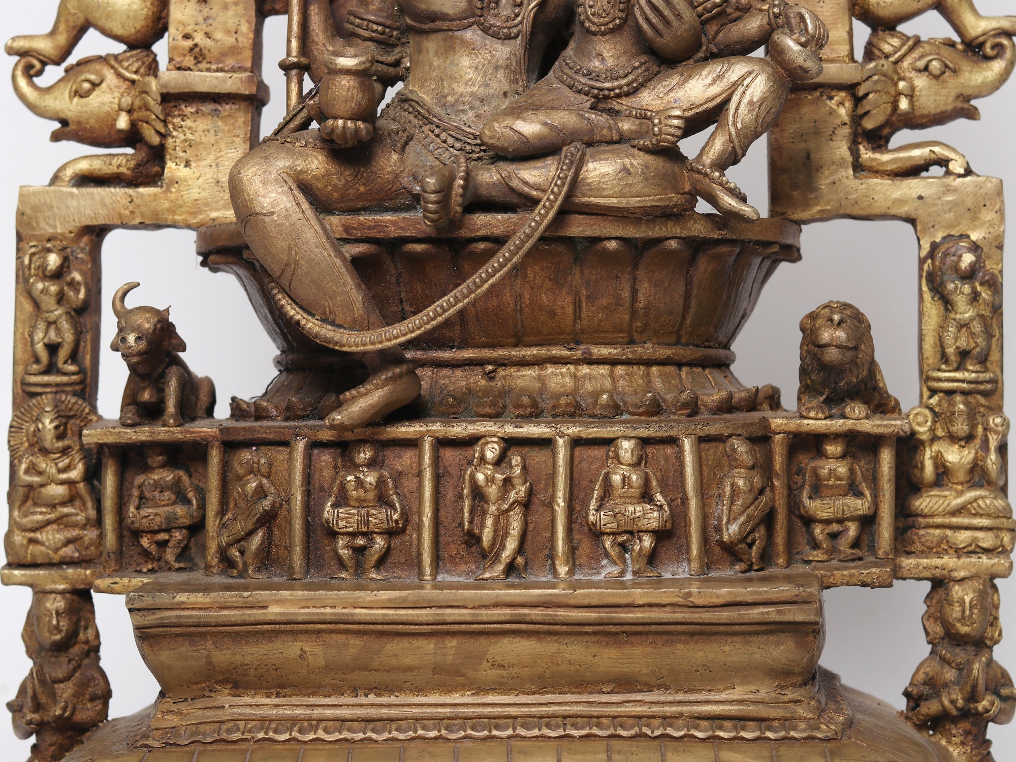 22" Bronze Shiva and Parvati Idol Seated On Throne In The Divine ...