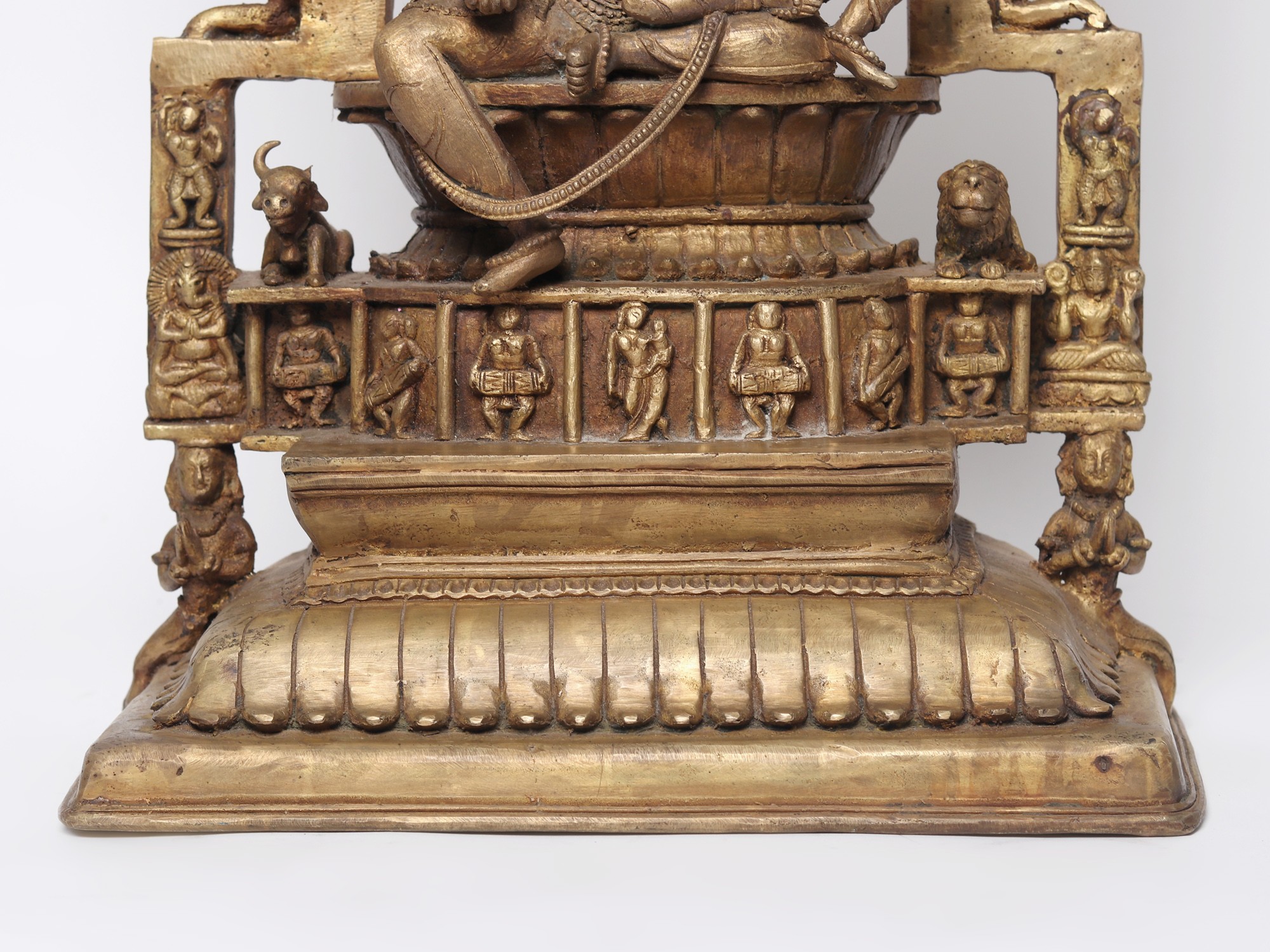 22" Bronze Shiva and Parvati Idol Seated On Throne In The Divine ...