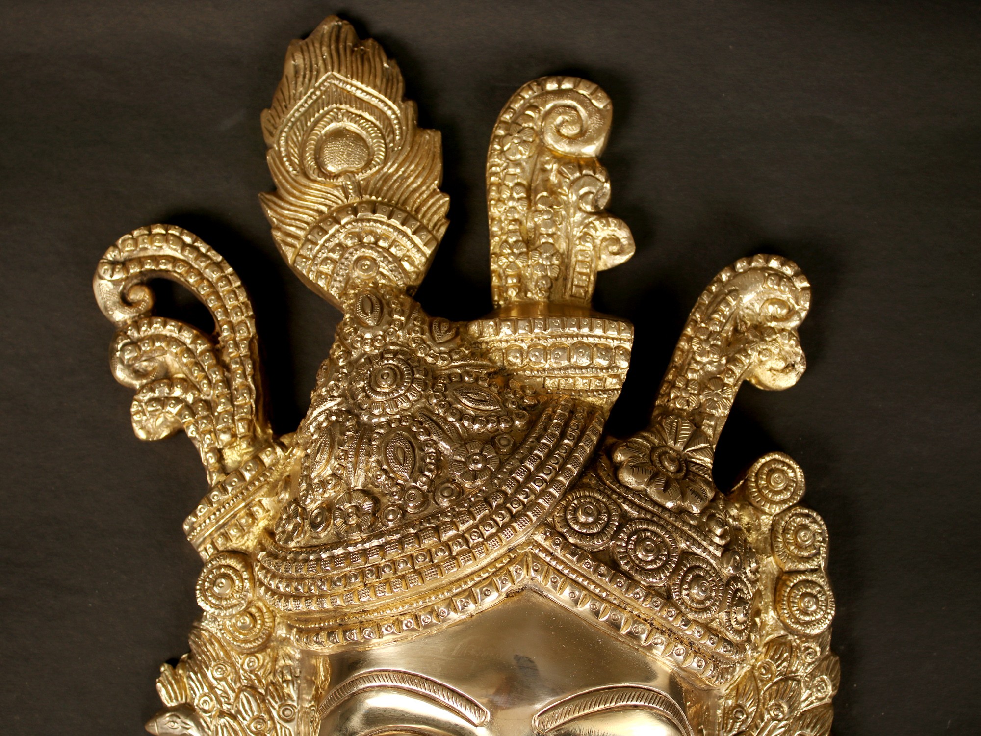 18" Brass Shrinathji Wall Hanging Face Mask | Exotic India Art