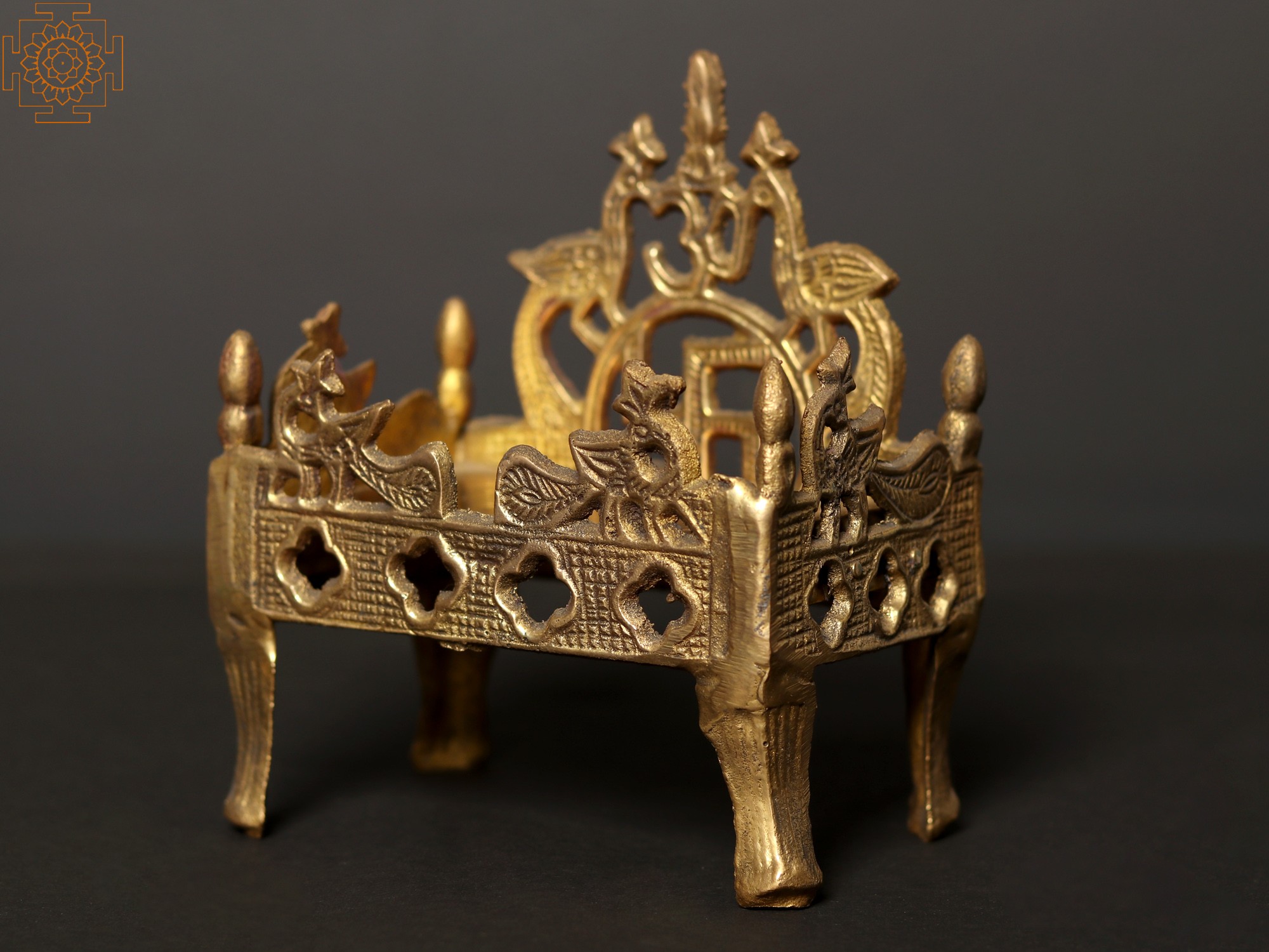5" Brass Design Temple Small Throne | Exotic India Art