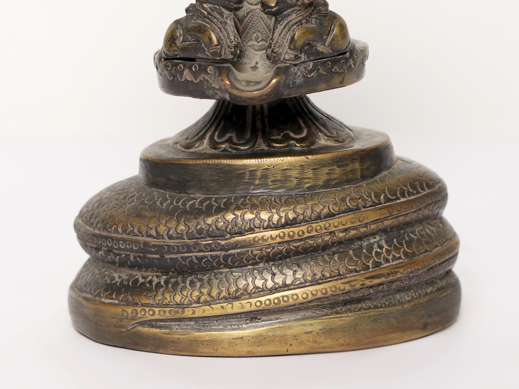 7" Brass Mukhalinga on Sheshnag | Exotic India Art