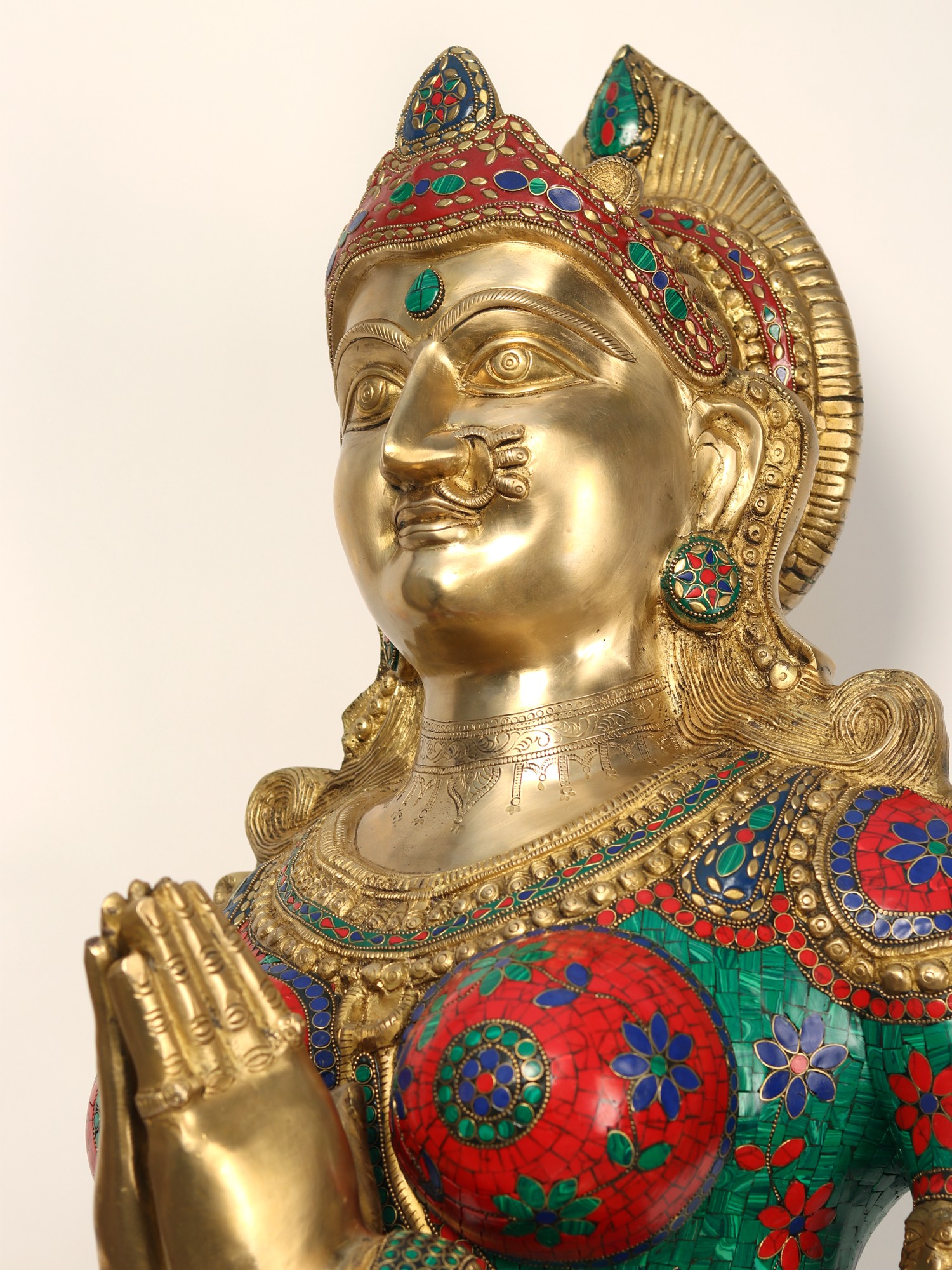 72" Large Brass Namaste Lady (Anjali Mudra) | Brass Statue | Exotic ...